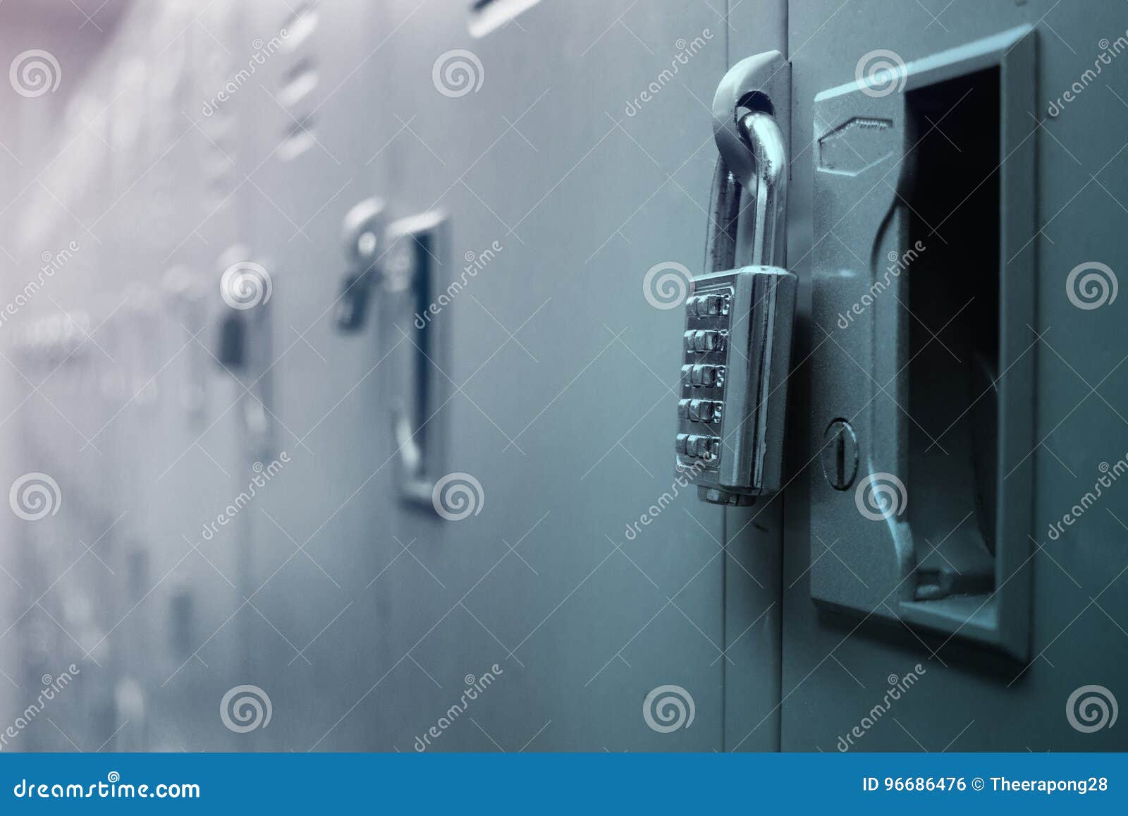 Closeup Padlock with Key Number Hanging on Locker for Concept Te Stock ...