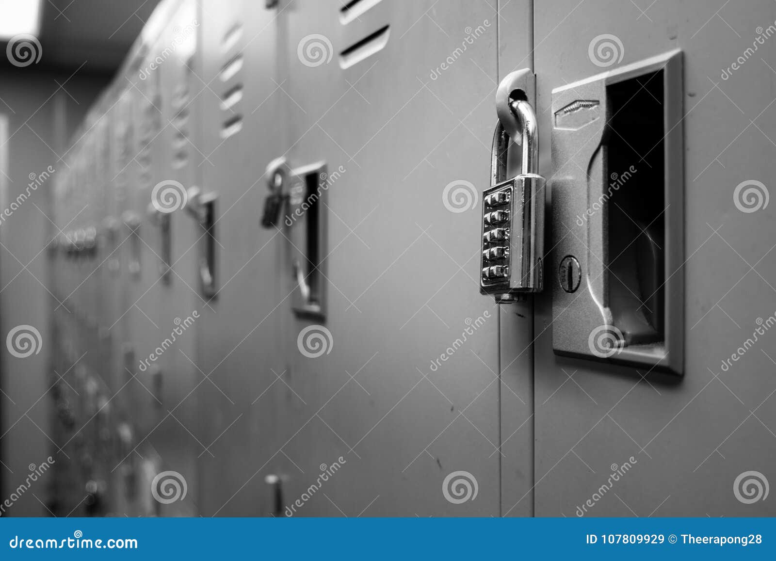 Closeup Padlock with Key Number Hanging on Locker for Concept Te Stock ...