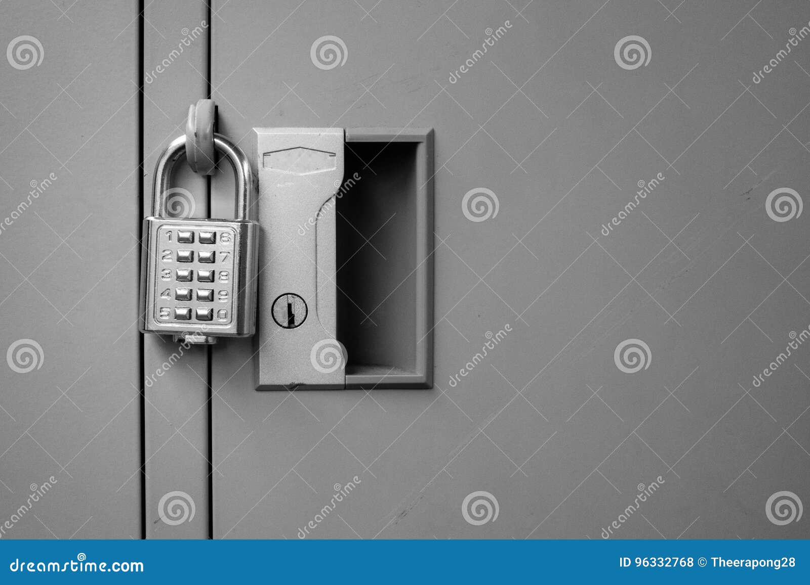 Closeup Padlock with Key Number Hanging on Locker for Concept Te Stock ...