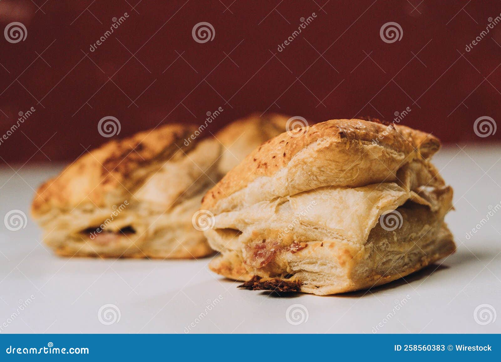 Closeup of Pain Au Chocolat Pastry on a White Surface Stock Image ...
