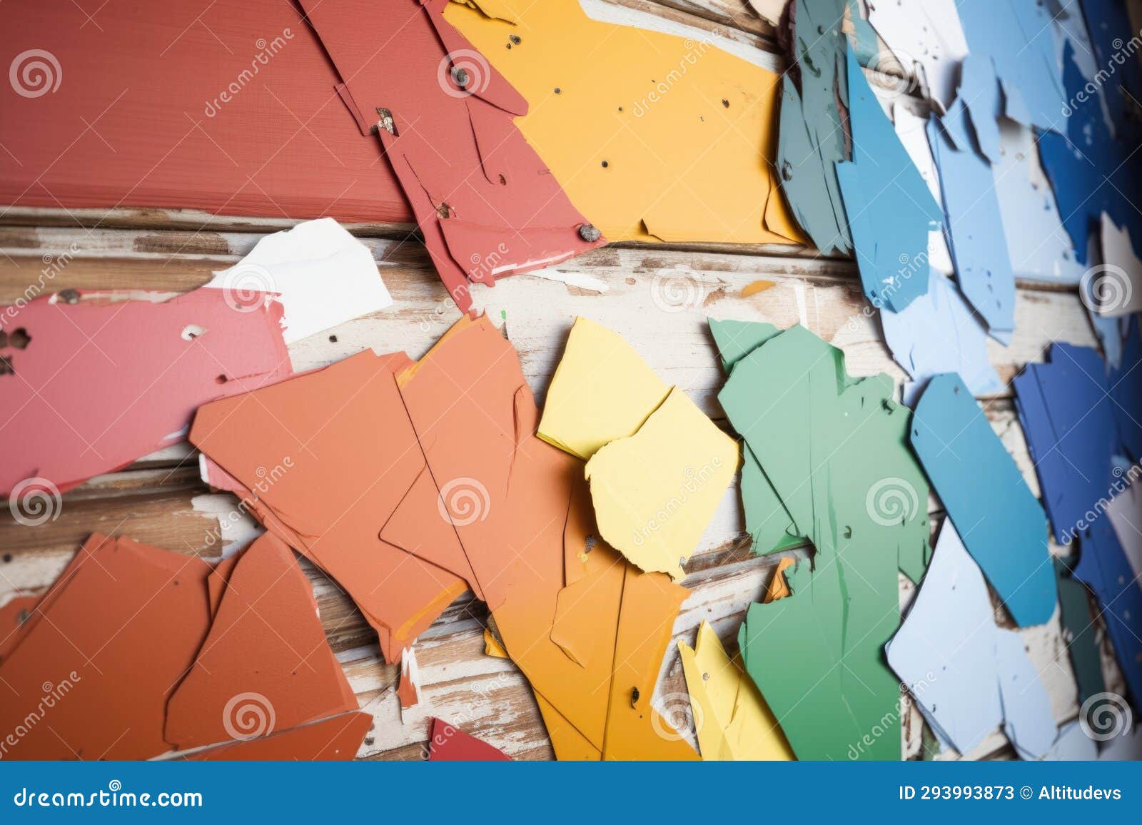 Closeup of Paint Chips Peeling Off a Wooden Wall Stock Image - Image of ...