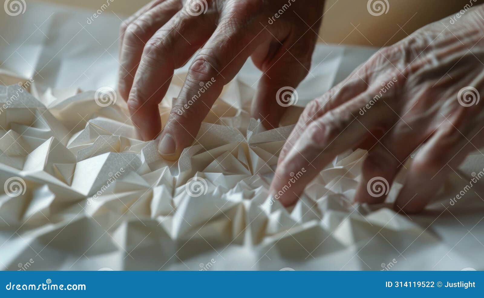 A Closeup of a Paper Model in the Process of Being Folded the Creators ...