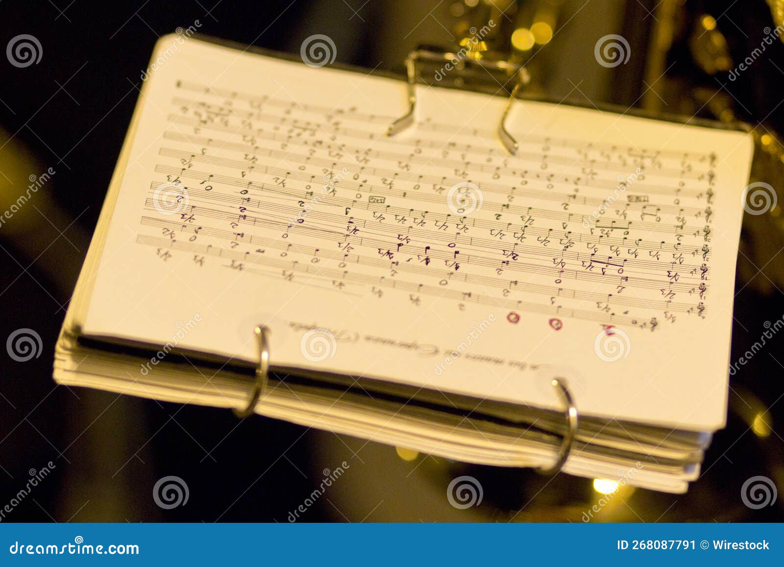 Closeup of Paper with Musical Notes Stock Image - Image of ...