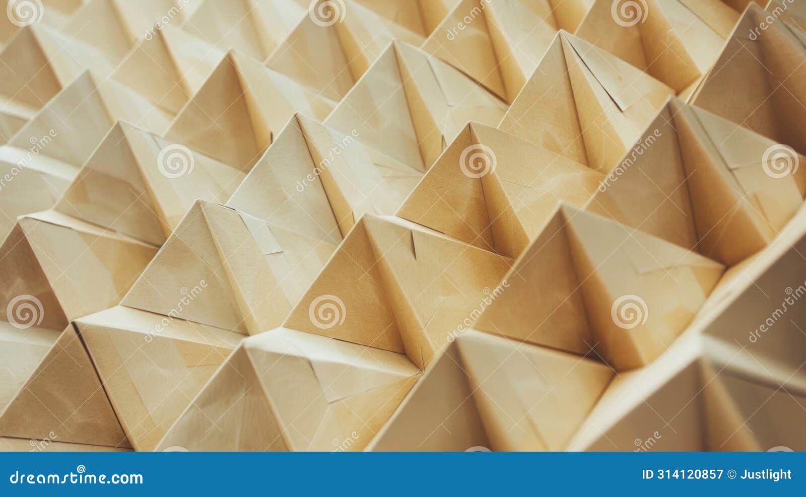 A Closeup of a Paper Pyramid Structure with Each Side Perfectly Aligned ...