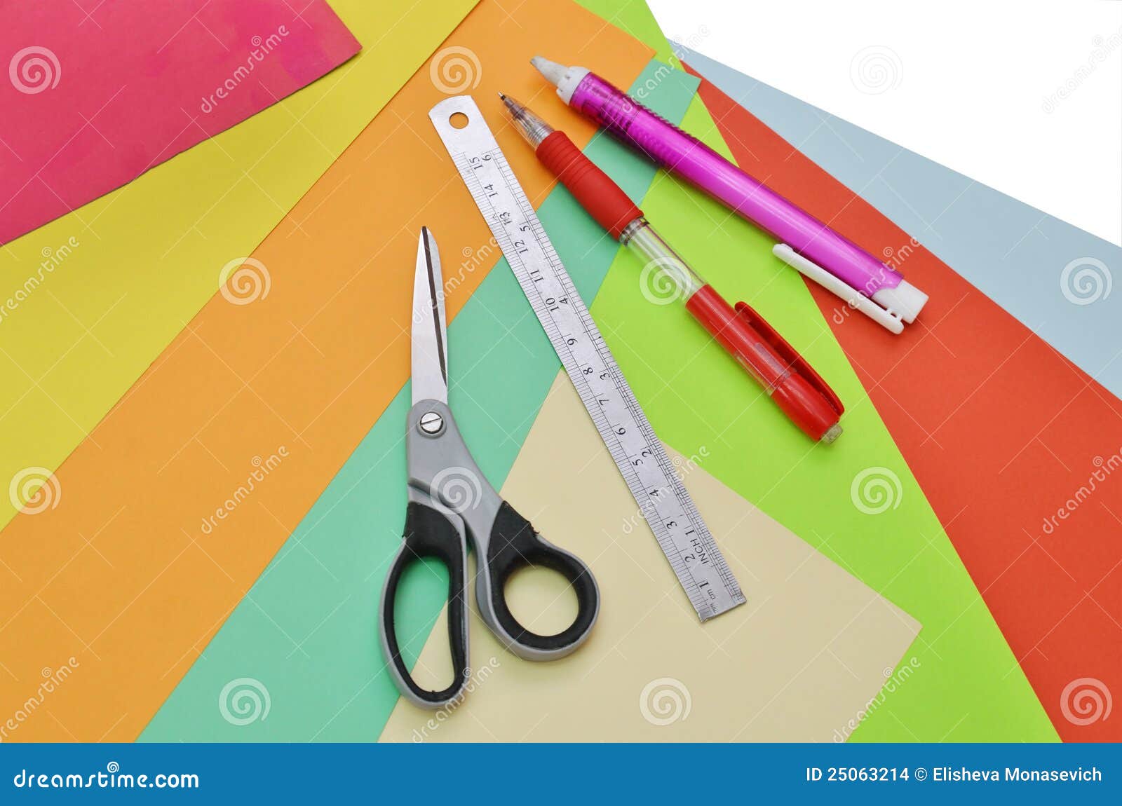 Closeup of Papers and Tools Stock Photo - Image of childhood, leaves ...
