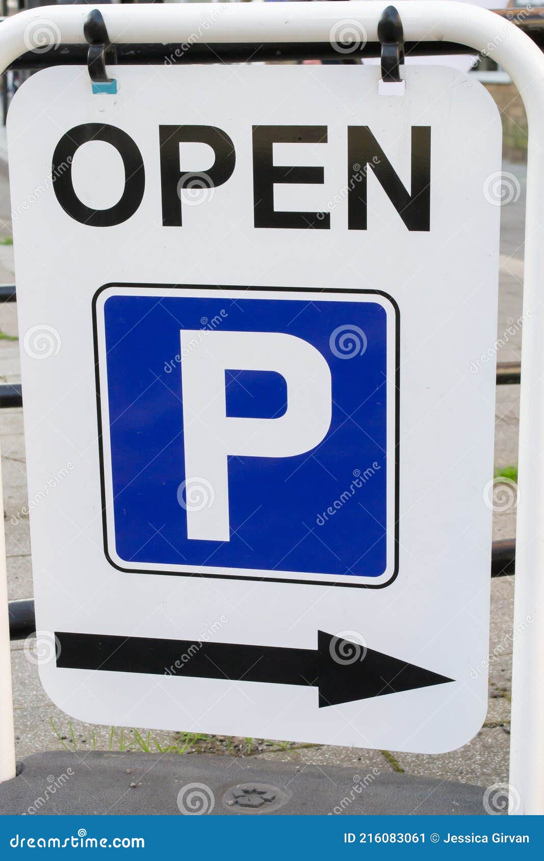 Closeup of a Parking Open Sign Stock Image - Image of park, parking ...