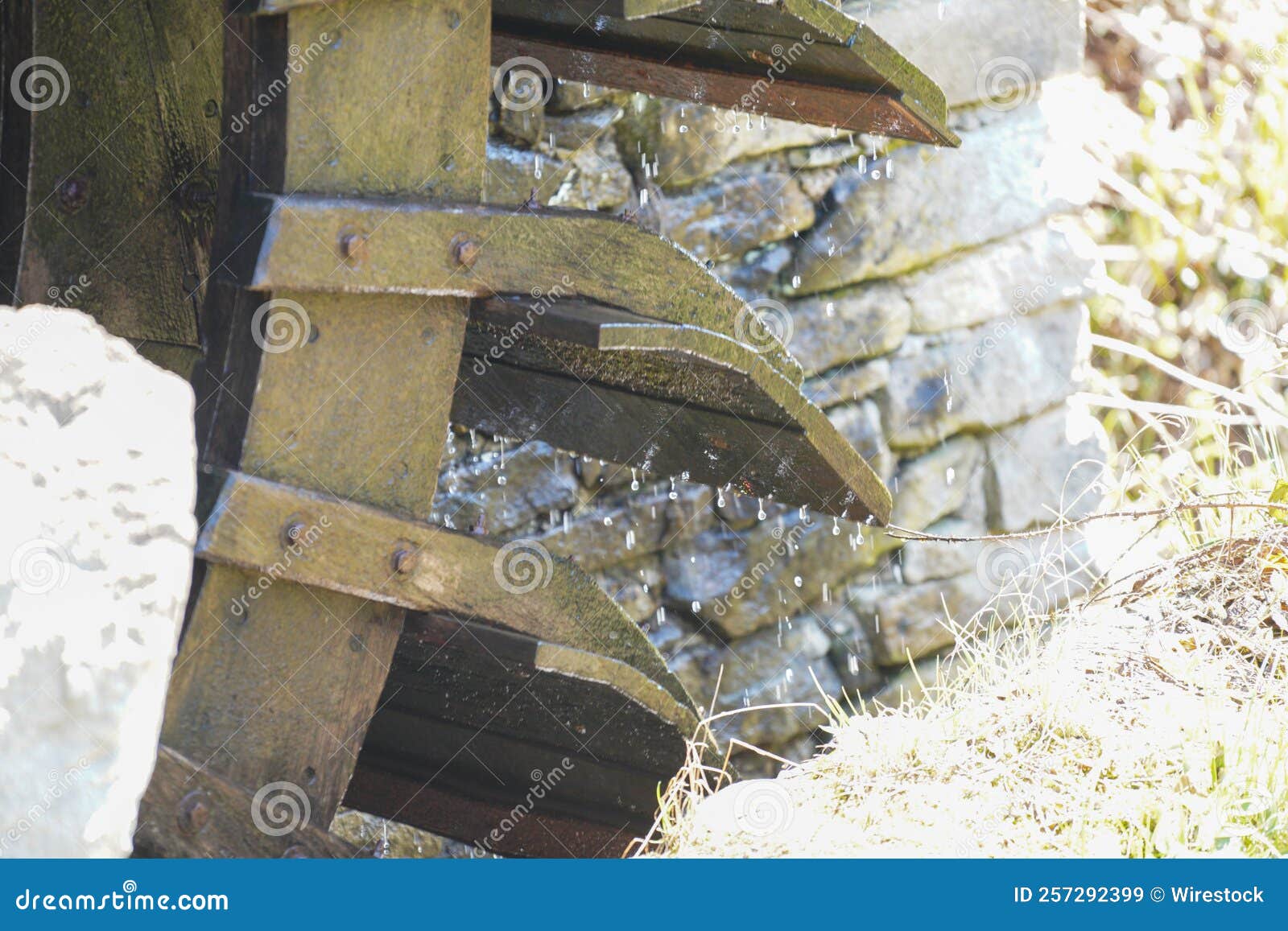 Closeup of the Part of a Watermill Wheel. Stock Image - Image of wooden ...