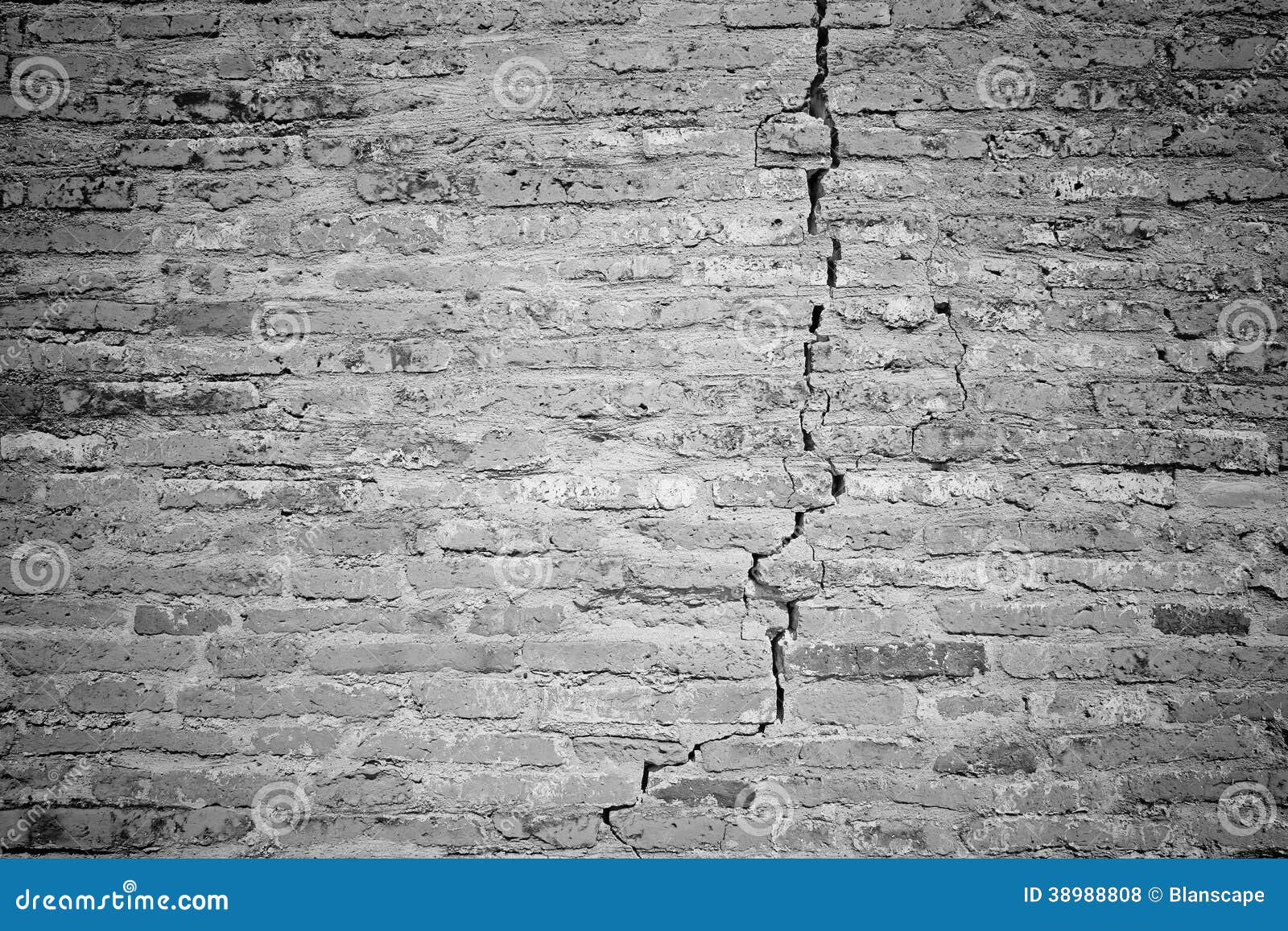 Closeup Pattern of White Cracked Brick Wal Stock Photo - Image of ...