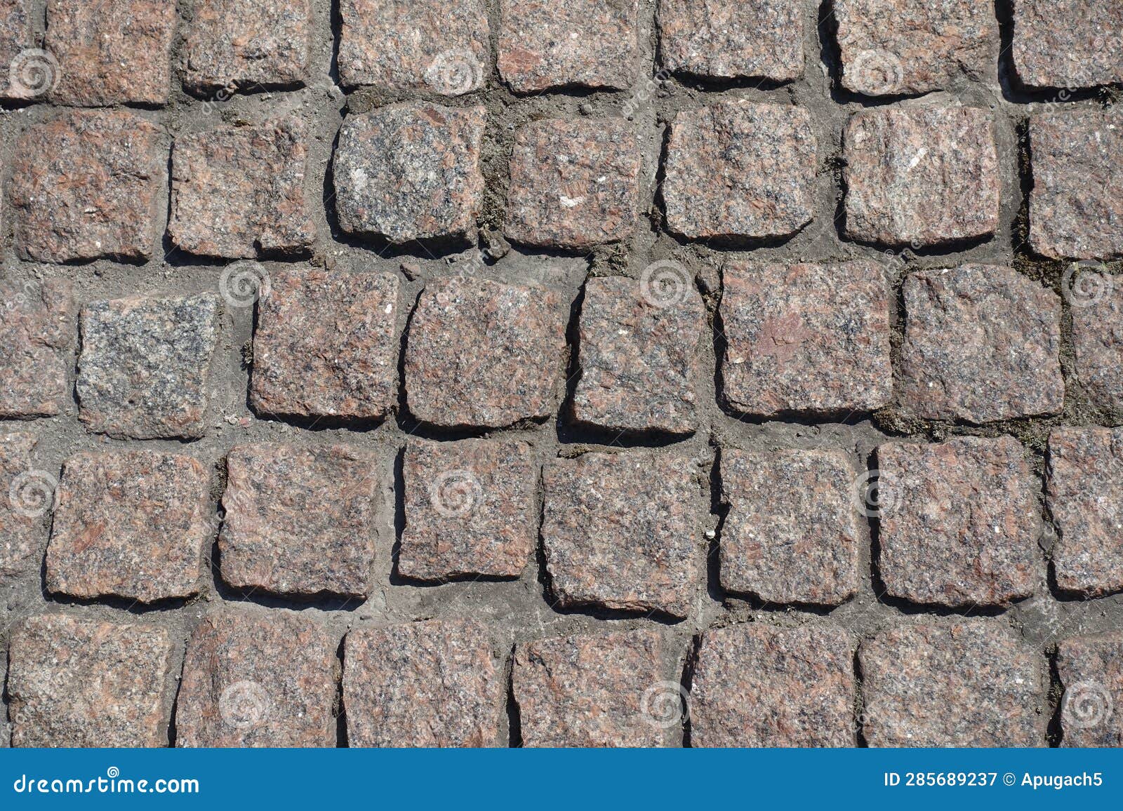 Closeup of Pavement Made of Rectangular Pink Granite Stone Setts Stock ...