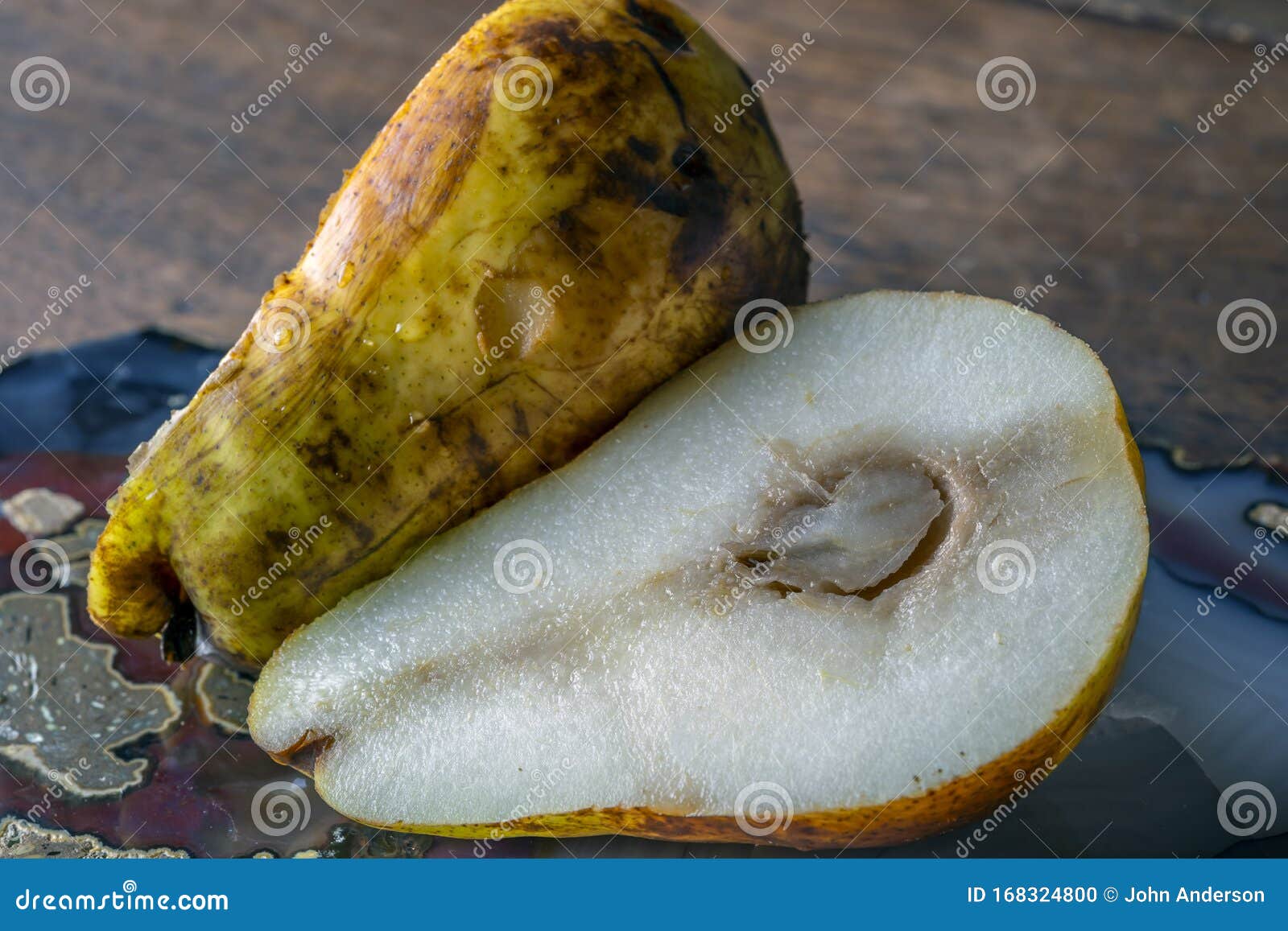 Closeup of pear half stock photo. Image of brown, ripe - 168324800