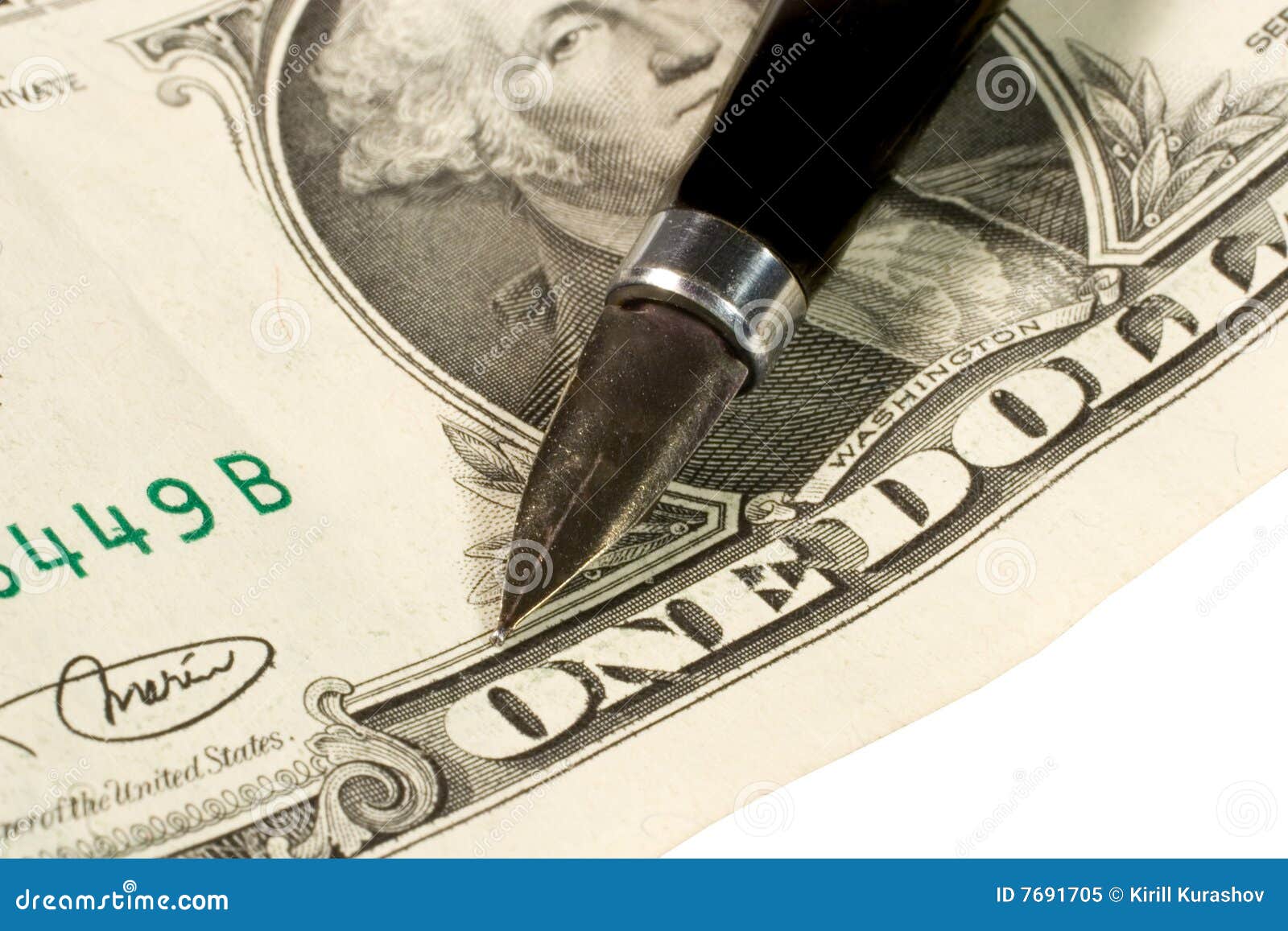 Closeup of a Pen on Dollar Bills Stock Image - Image of closeup, money ...