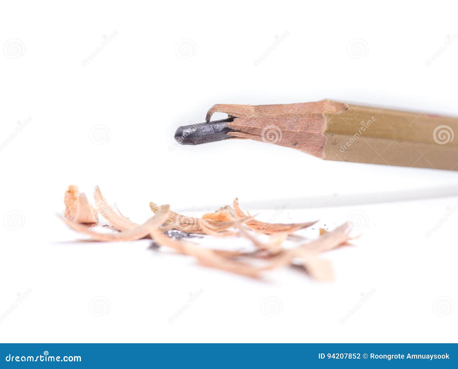 Closeup Pencil with a Broken Tip on White Background Stock Photo ...