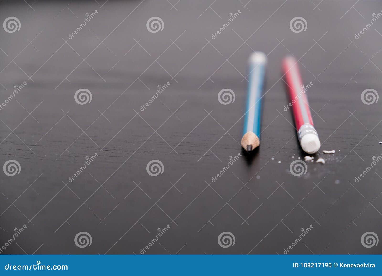 Closeup of Pencil Eraser on Wooden Table, Soft Focus. Mistake Erase ...