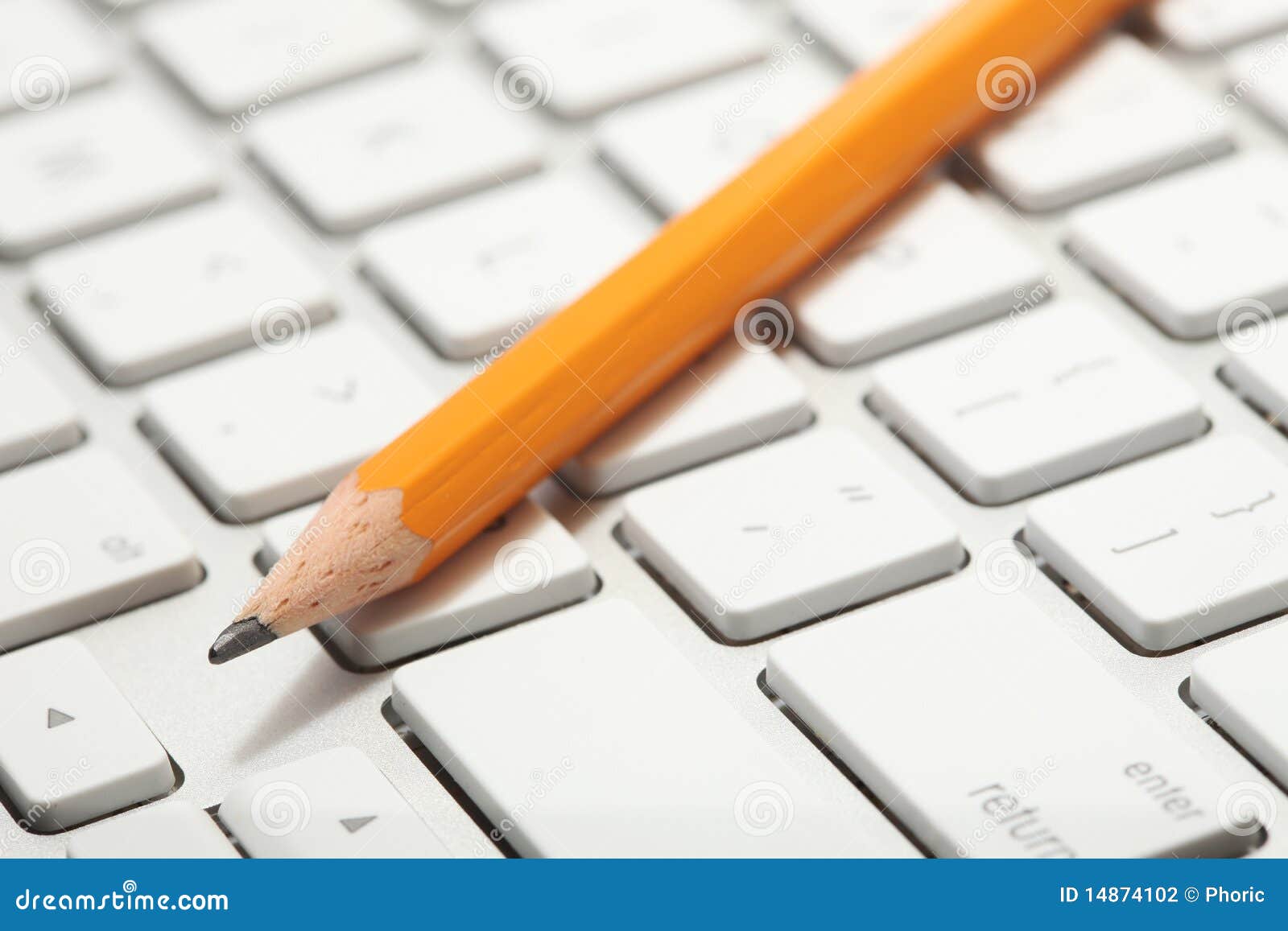 Closeup of a Pencil on a Keyboard Stock Photo - Image of computer, keys ...