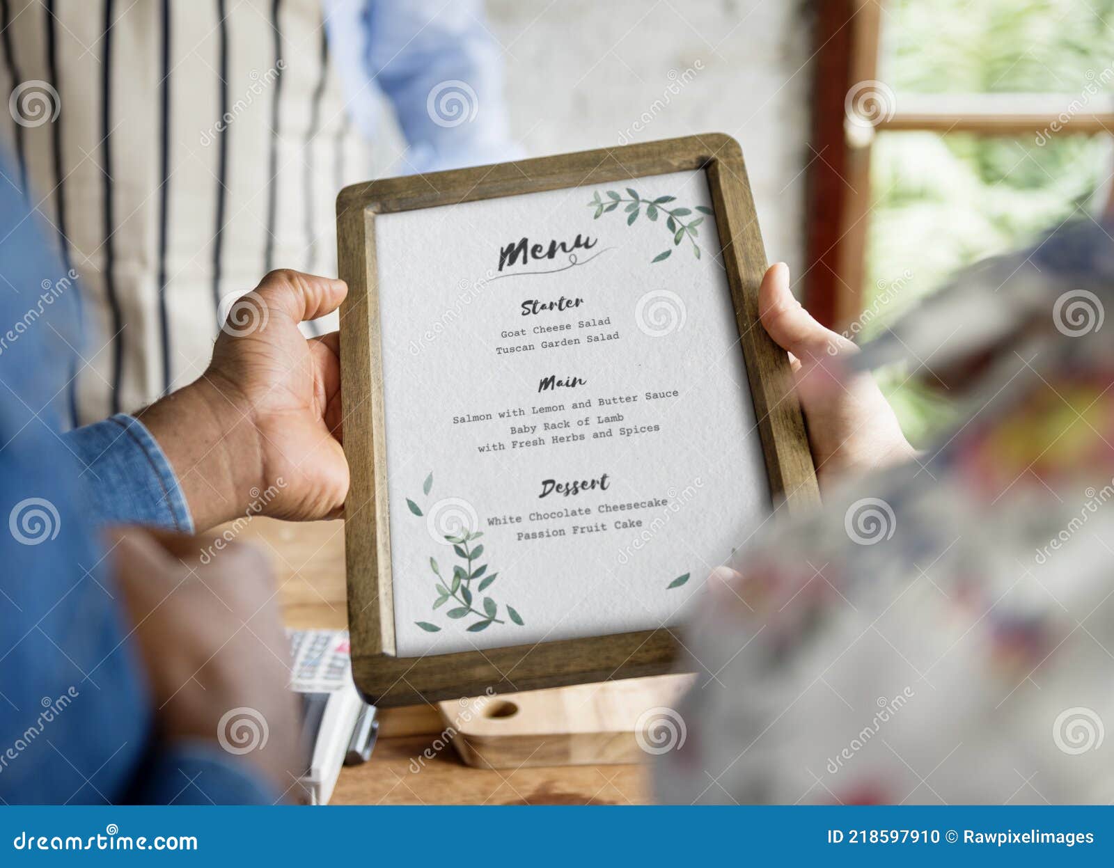 Closeup of People Hands Holding Menu List Stock Photo - Image of board ...