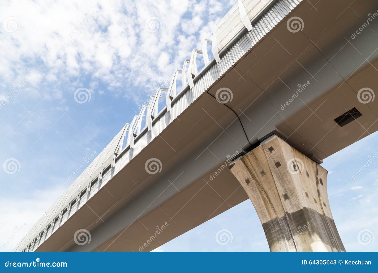 Closeup Perspective Modern Elevated Rail Transit Infrastructure Stock ...
