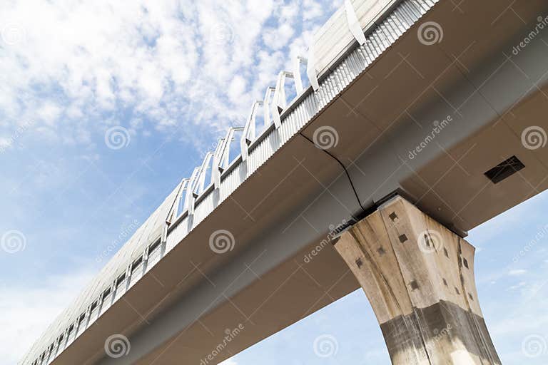 Closeup Perspective Modern Elevated Rail Transit Infrastructure Stock ...