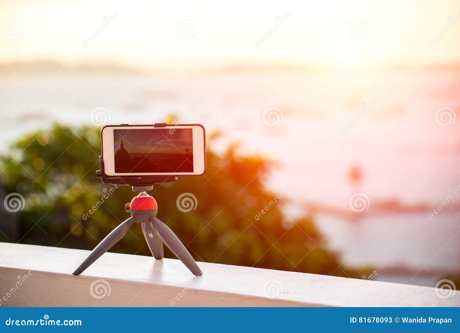Closeup Phone Shooting Time Laps Sunrise Stock Image - Image of phone ...