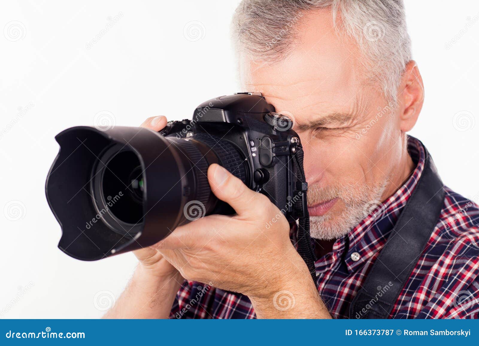 Closeup Photo of Aged Photographer Making a Photo Stock Image - Image ...