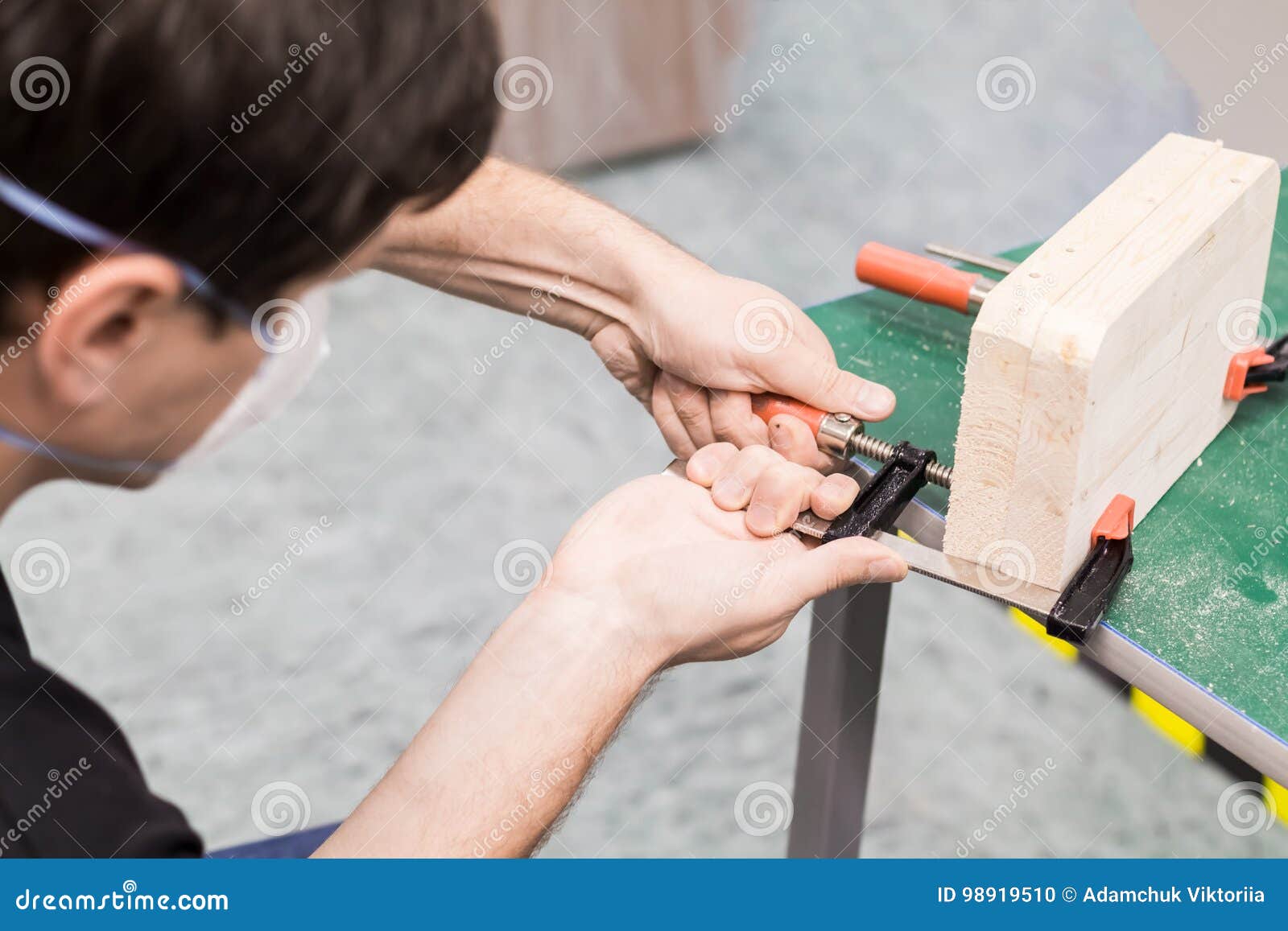 Closeup Photo of Clamp Compression Tool in Workshop Stock Photo - Image ...