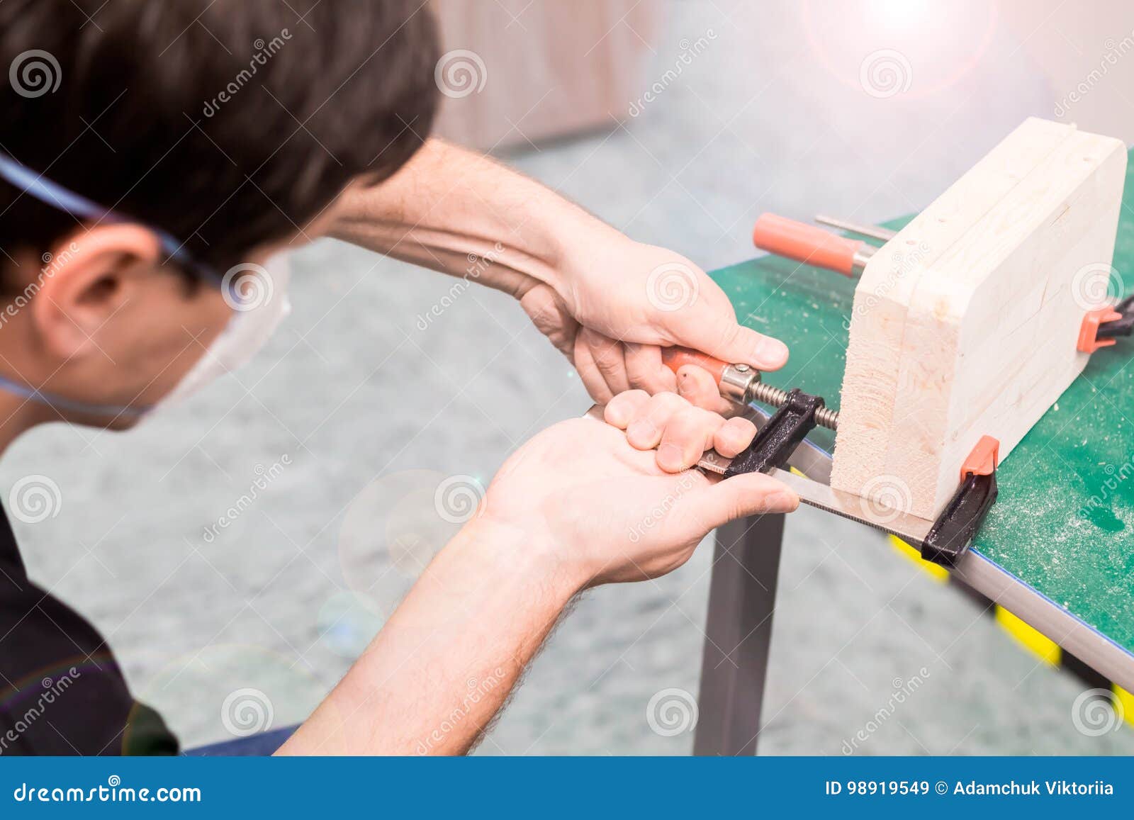 Closeup Photo of Clamp Compression Tool in Workshop Stock Image - Image ...