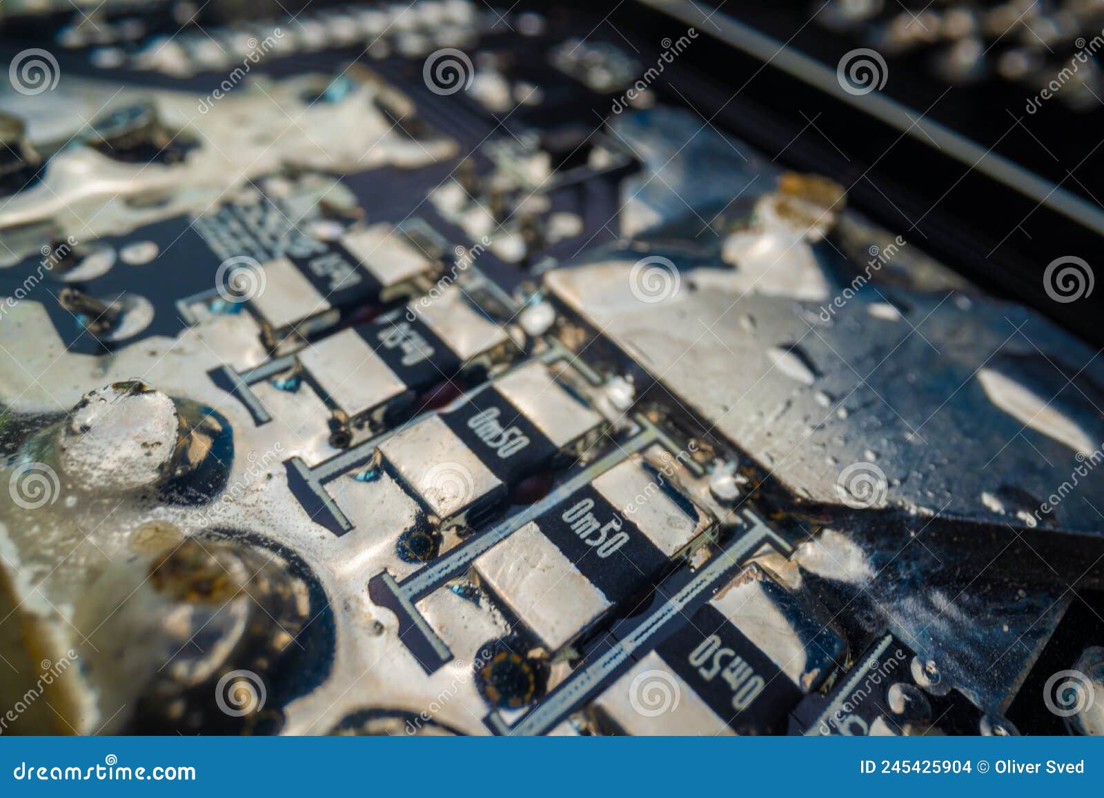 Closeup Photo of Damaged Circuit Board Stock Photo - Image of damaged ...