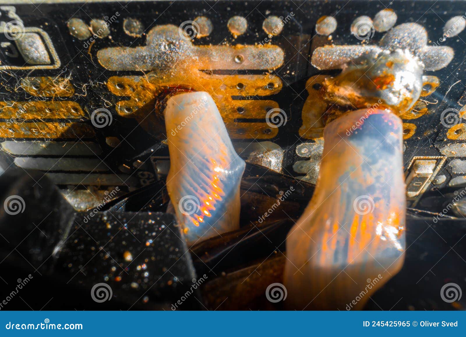 Closeup Photo of Damaged Circuit Board Stock Image - Image of ...
