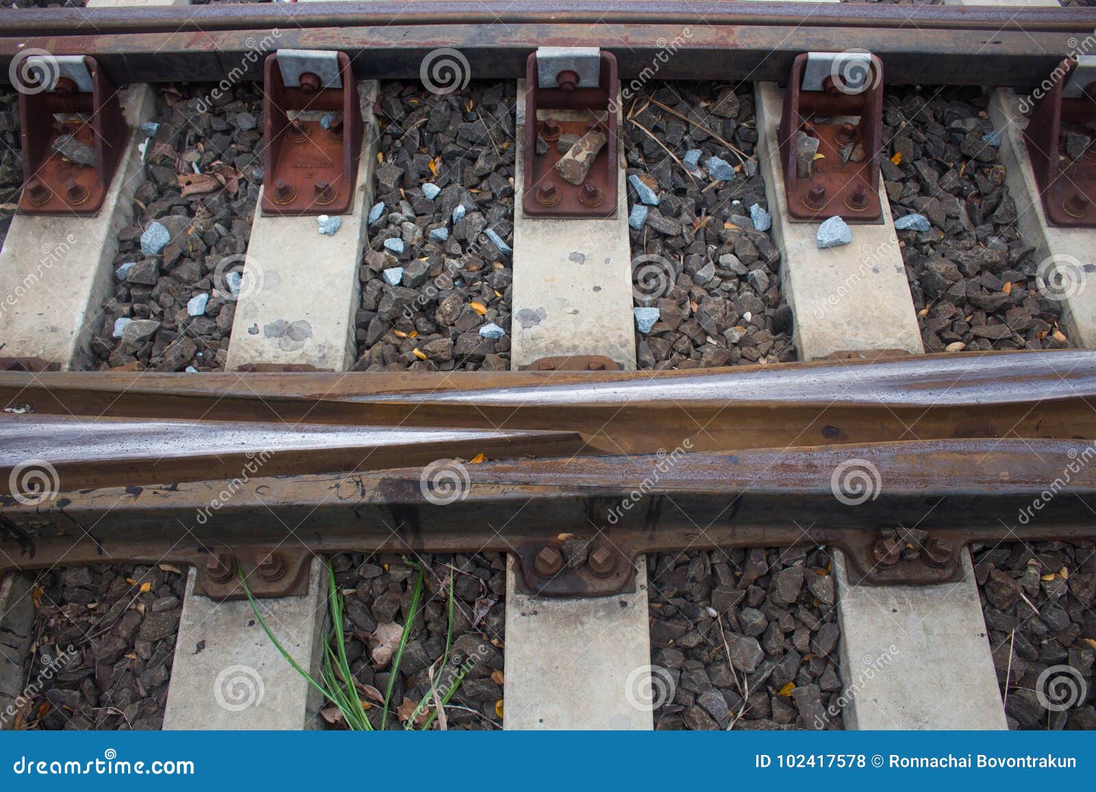 Closeup Photo with Details of Rails Joint with Gap Stock Photo - Image ...