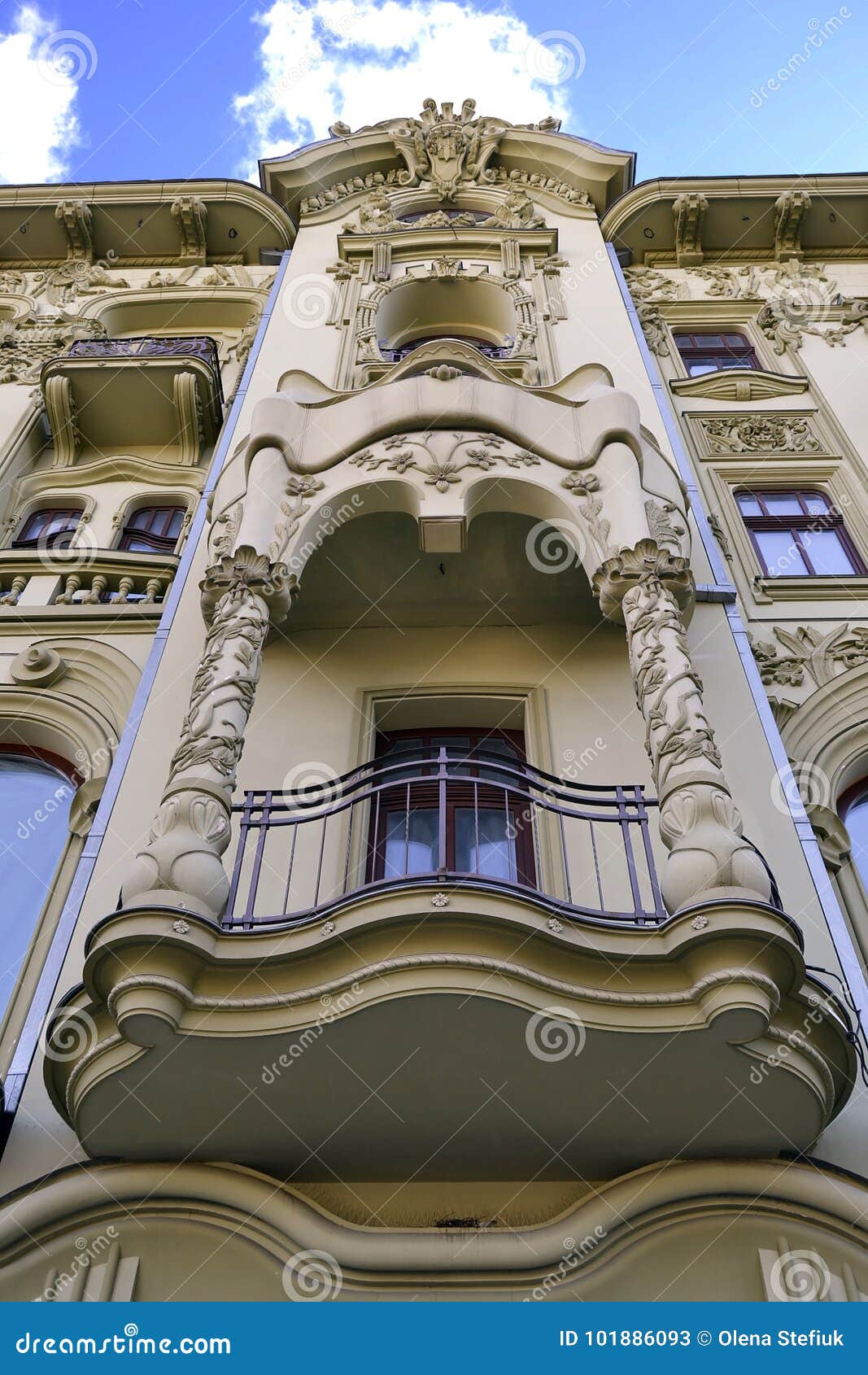 Eclectic Facade with a Balcony Stock Image - Image of draft, estate ...