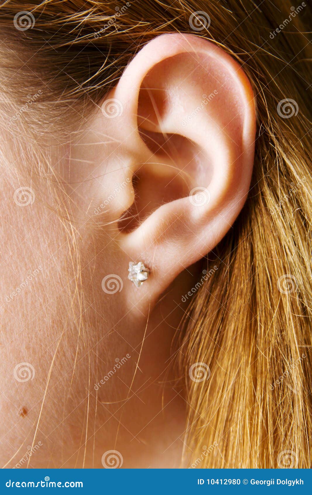Closeup Photo of a Female Ear Stock Photo - Image of clean, female ...