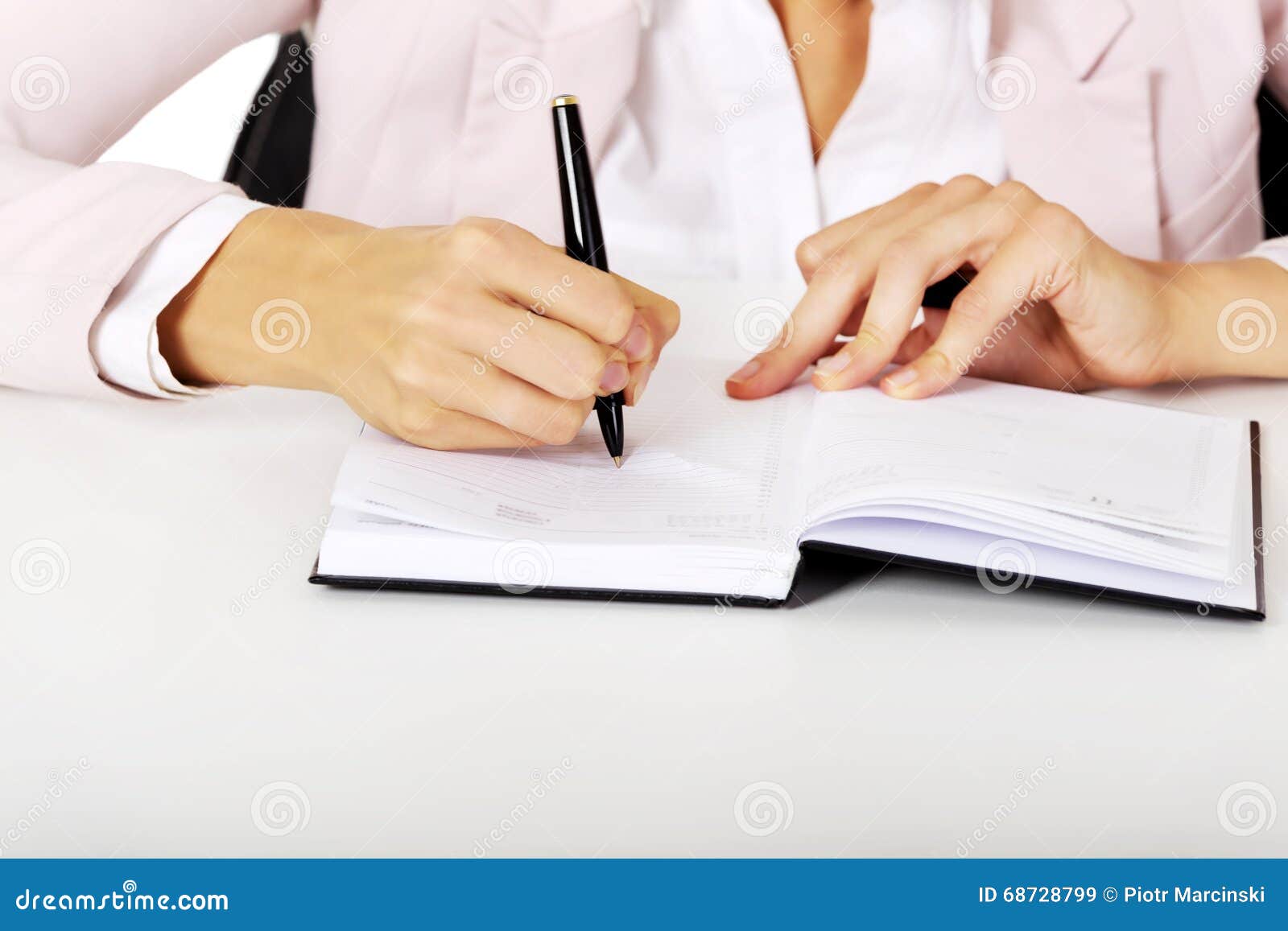 Closeup Photo of Female Hand Writing Notes Stock Image - Image of ...