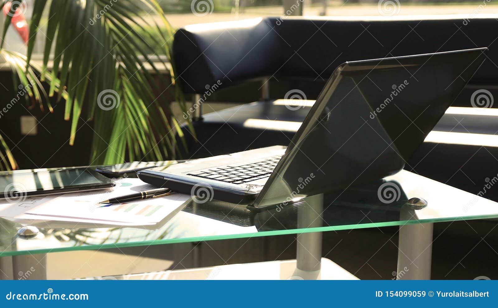 Closeup Photo of Laptop Computer with Open Top. Blank Screen Stock ...