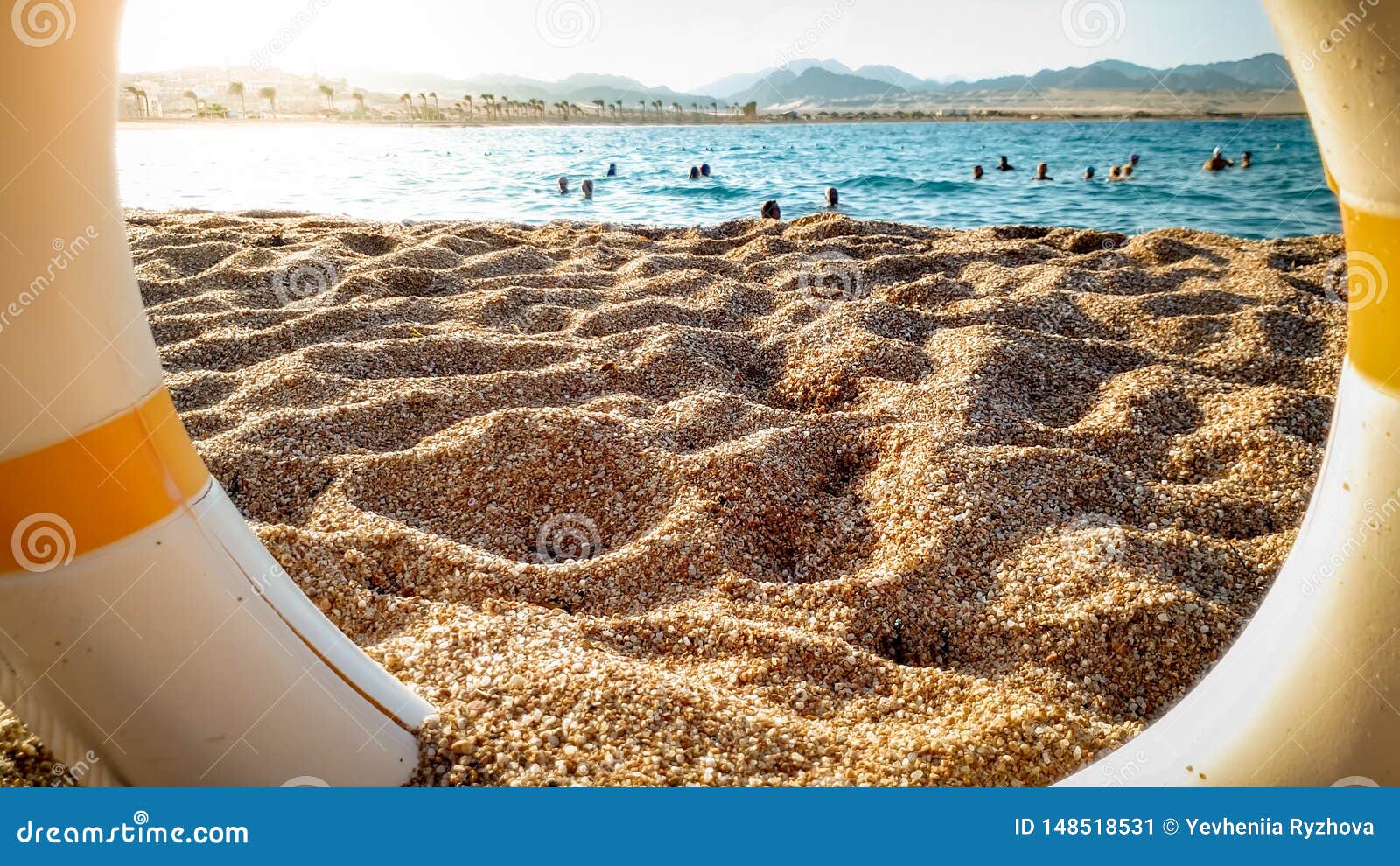 Closeup Image of Looking on the Sandy Sea Beach through Life Saving ...