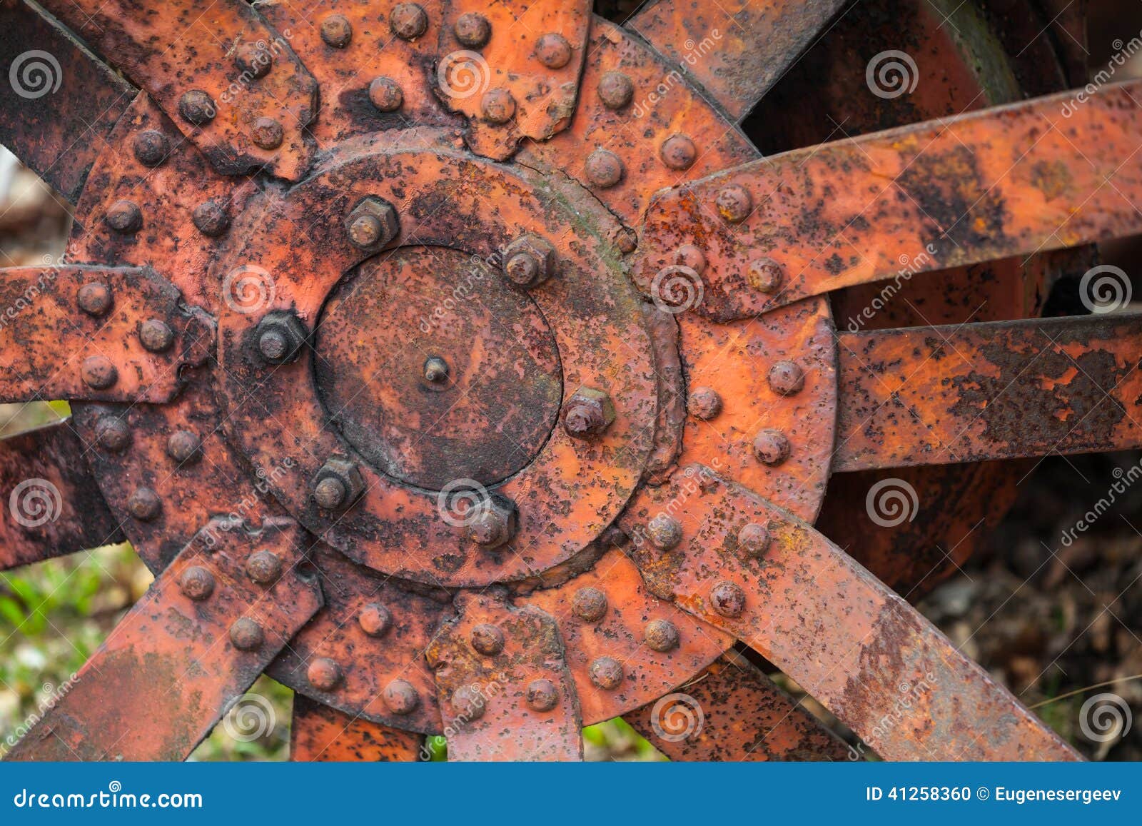 Closeup Photo of Old Red Rusted Wheel Stock Photo - Image of rust ...