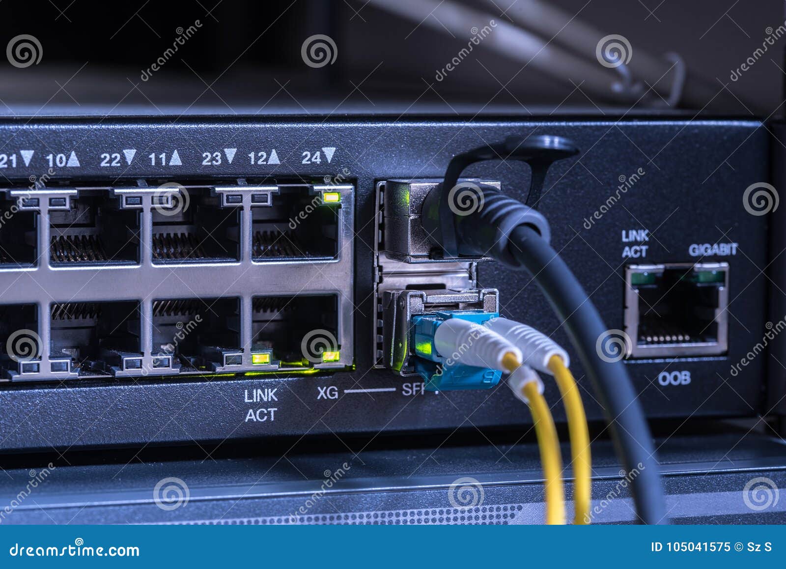 Optical Cable in Rack Cabinet Stock Image - Image of cabinet, laser ...