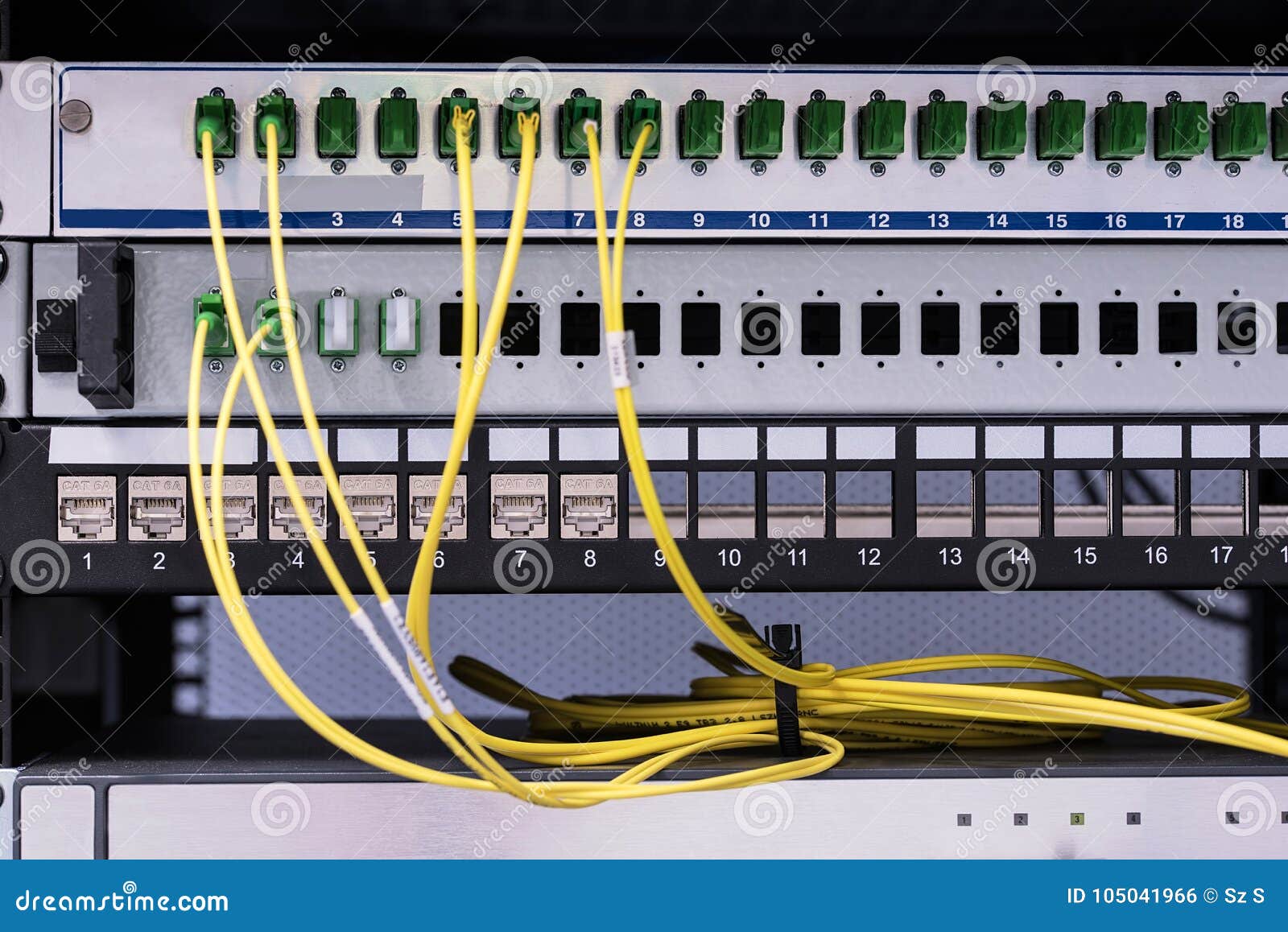 Optical Cable in Rack Cabinet Stock Photo - Image of fiber, hosted ...