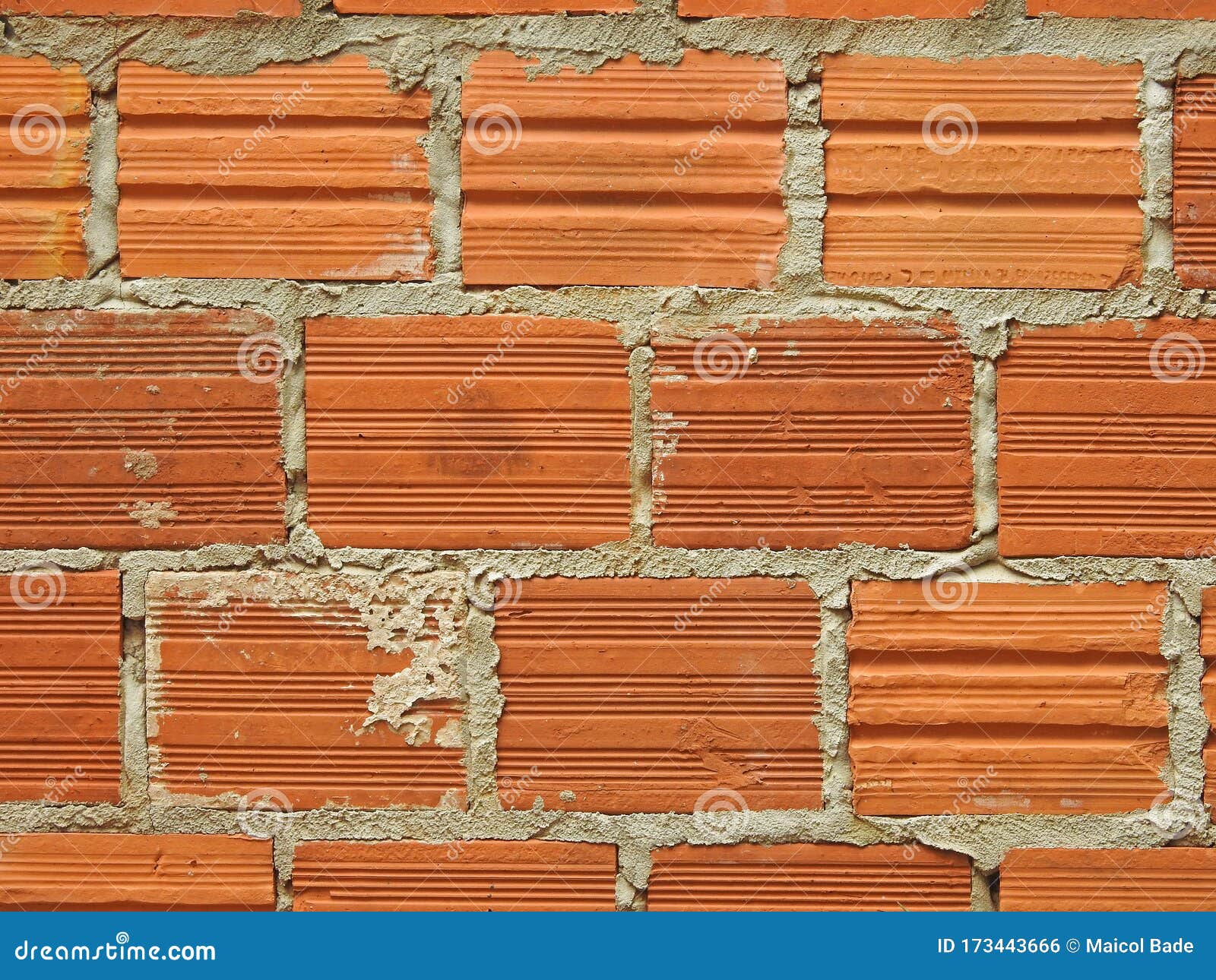 Closeup Photo of a Wall Built without Plastering Stock Photo - Image of ...