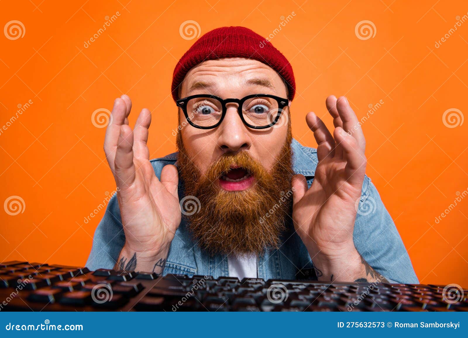 Closeup Photo of Website Developer Senior Programmer Man Working Late ...