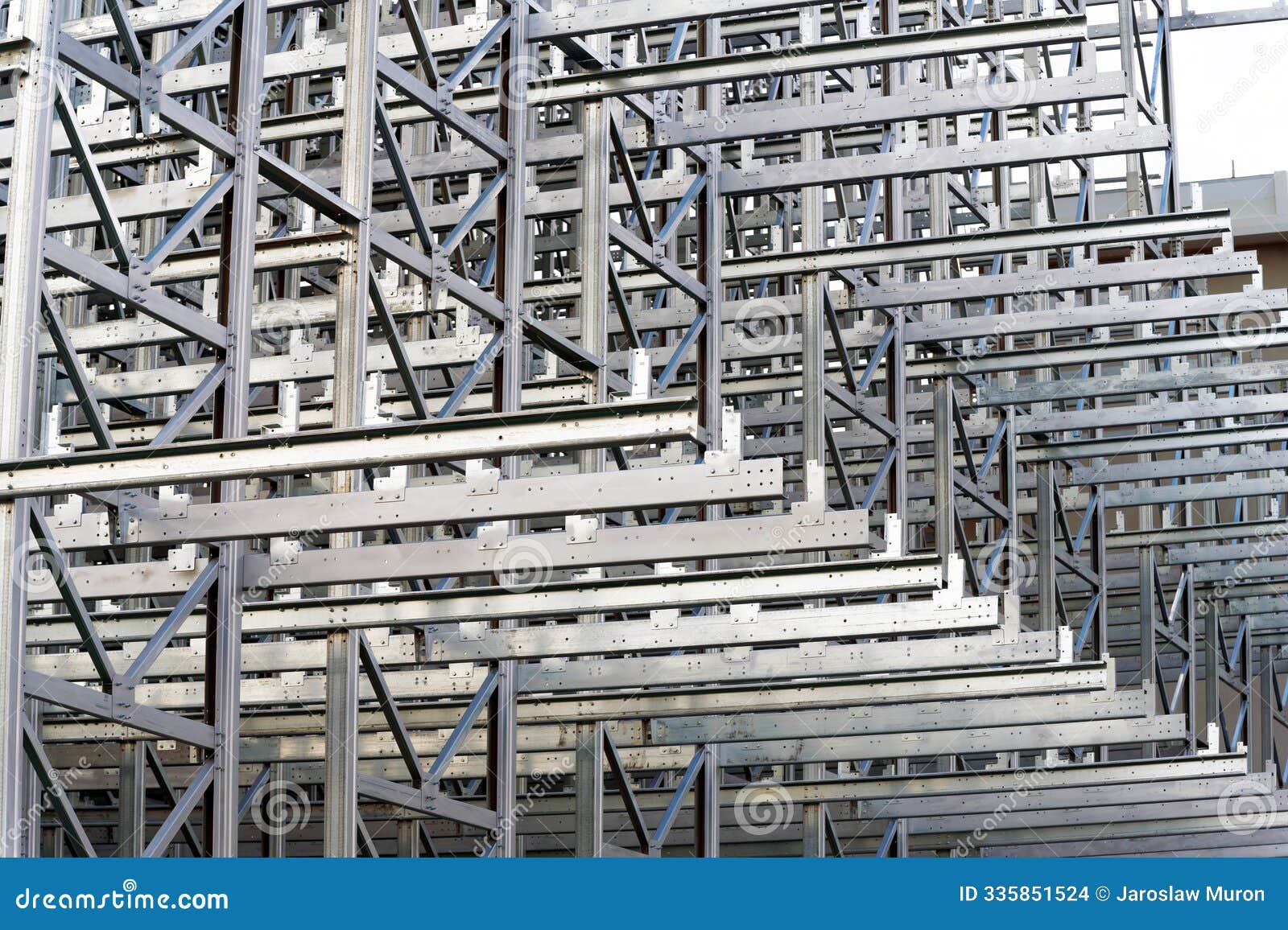 Closeup Photograph with Selective Focus of Steel Structure Clad Rack ...
