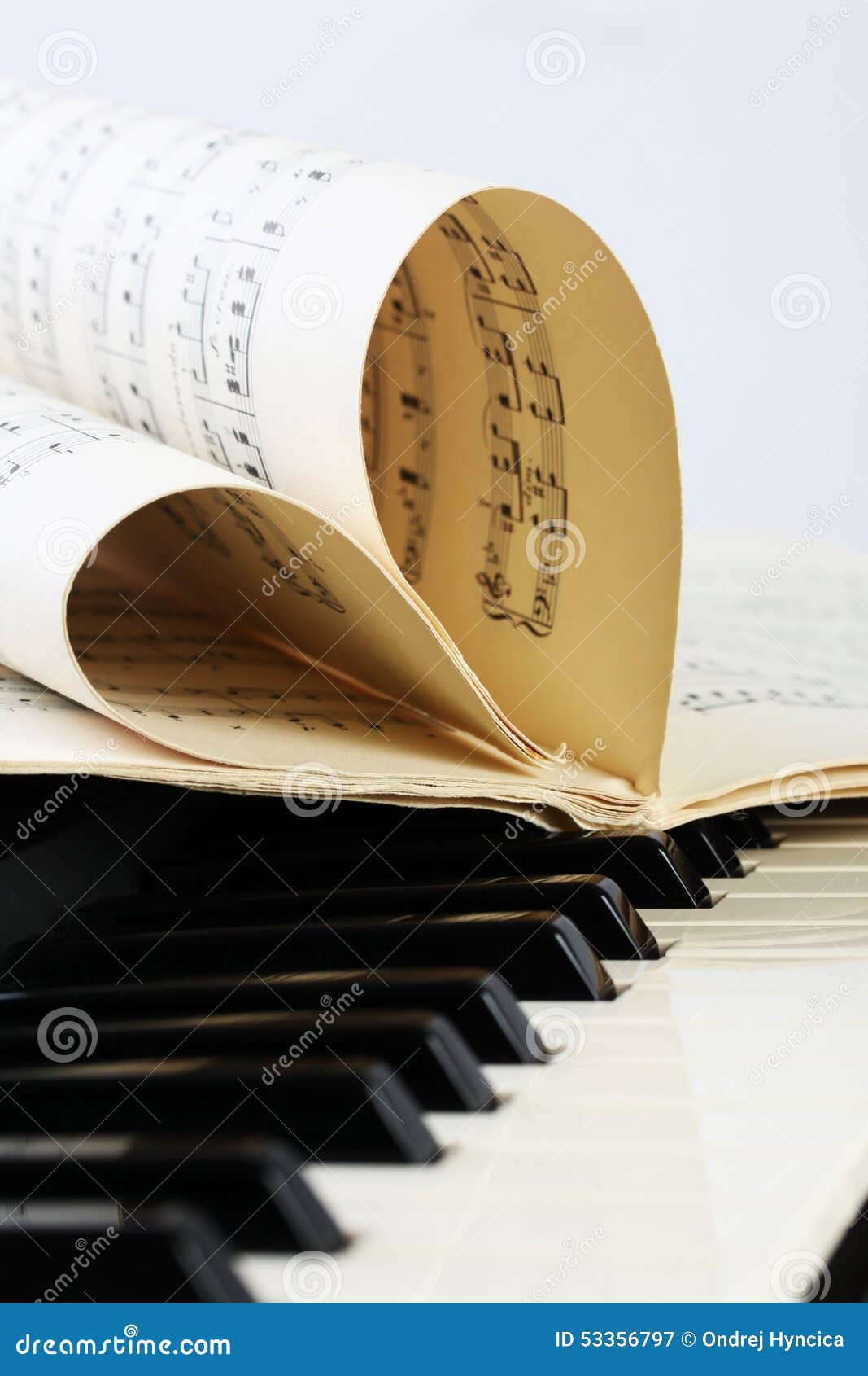 Closeup of a Piano Keyboard and Notes of Music Stock Image - Image of ...