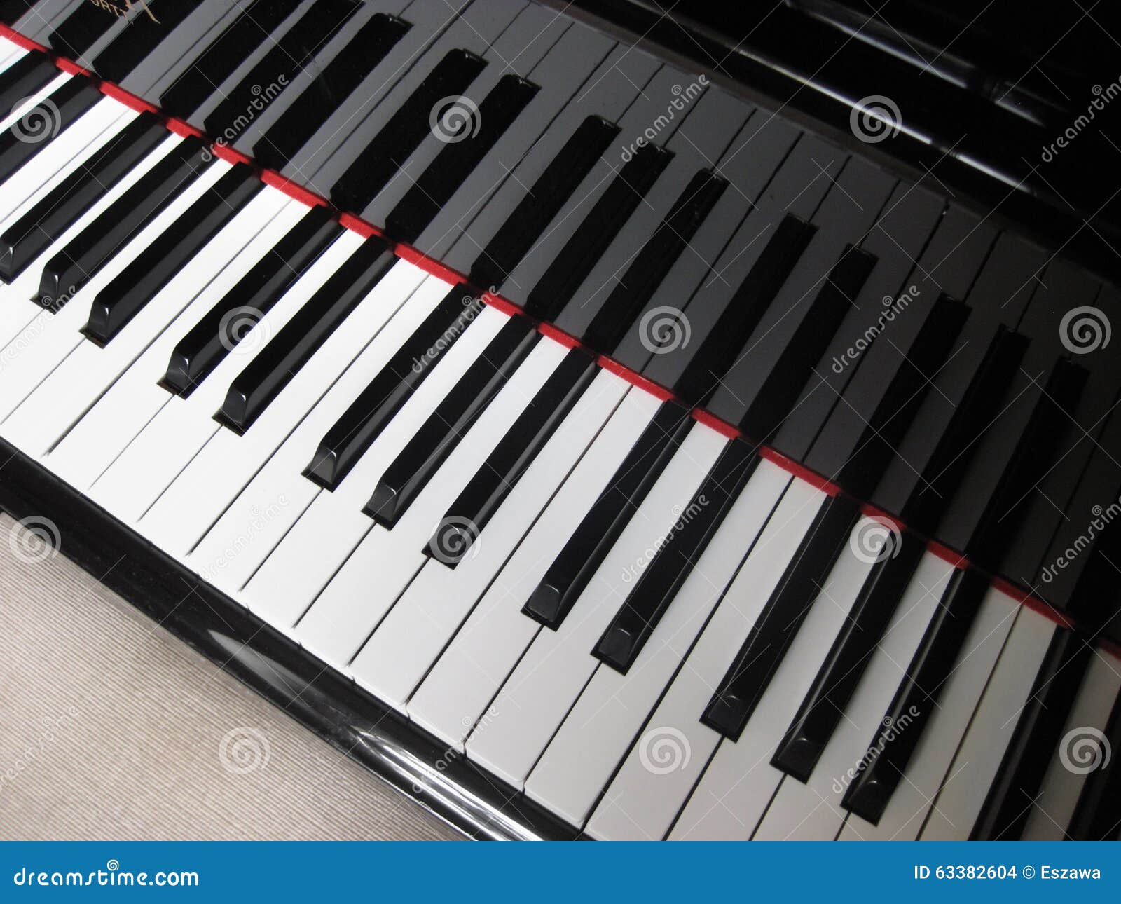 Closeup of Piano Keys, Close Frontal View Stock Photo - Image of ...