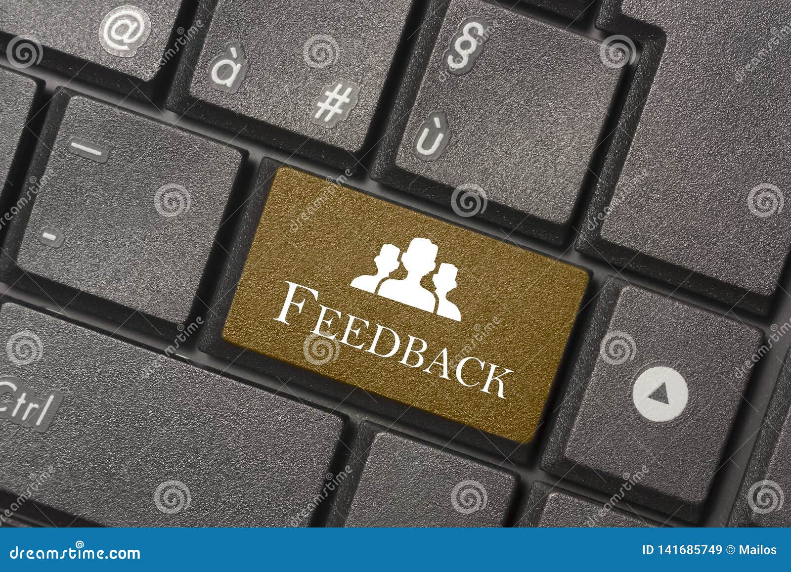 Closeup Picture of Feedback Button of Keyboard of a Modern Computer ...
