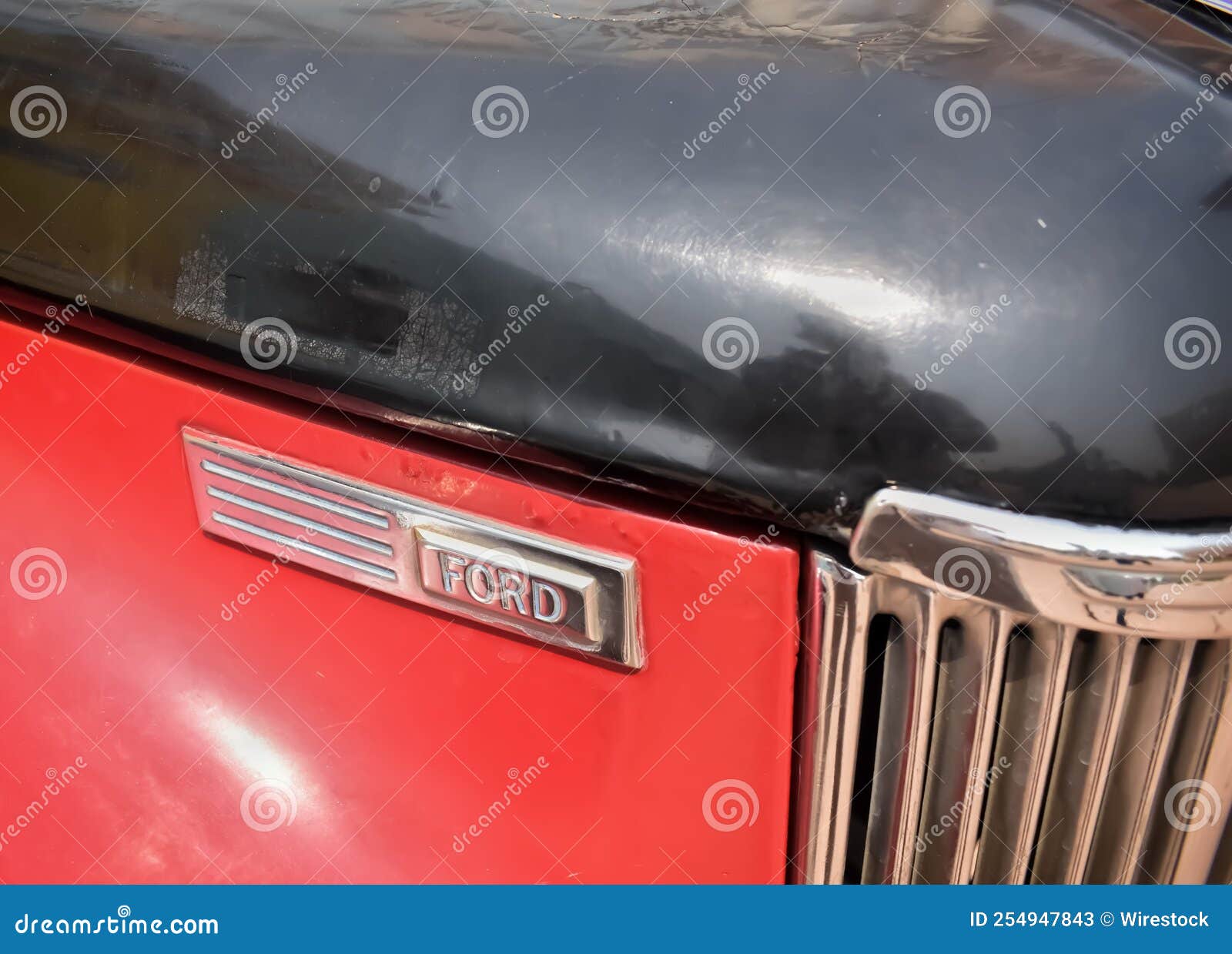 A Closeup Picture of a Ford Logo on a Old Vintage Car Editorial Stock ... A Closeup Picture of a Ford Logo on a Old Vintage Car Editorial Stock ...