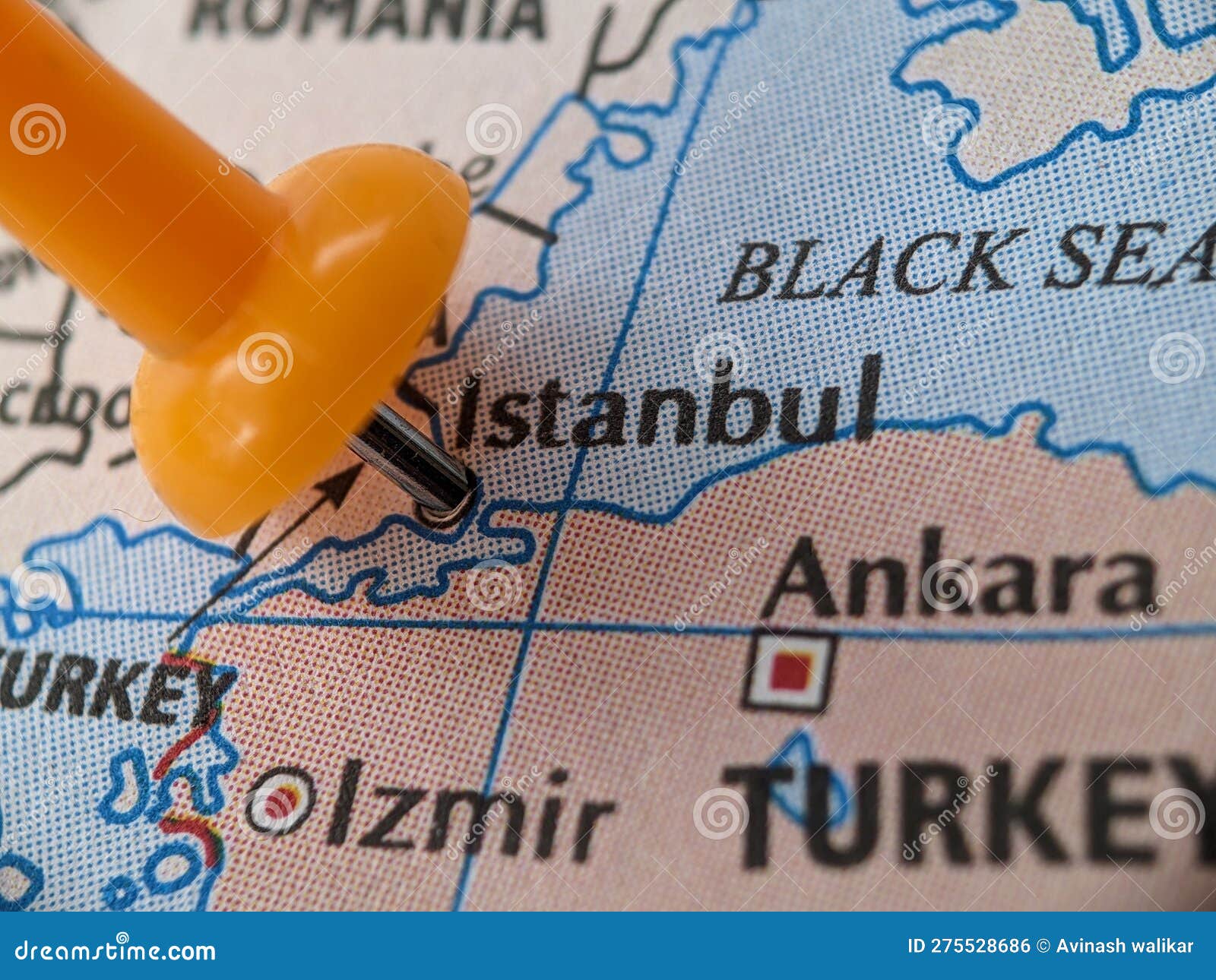 The Closeup Picture of Istanbul Highlighted in the World Map Stock ...