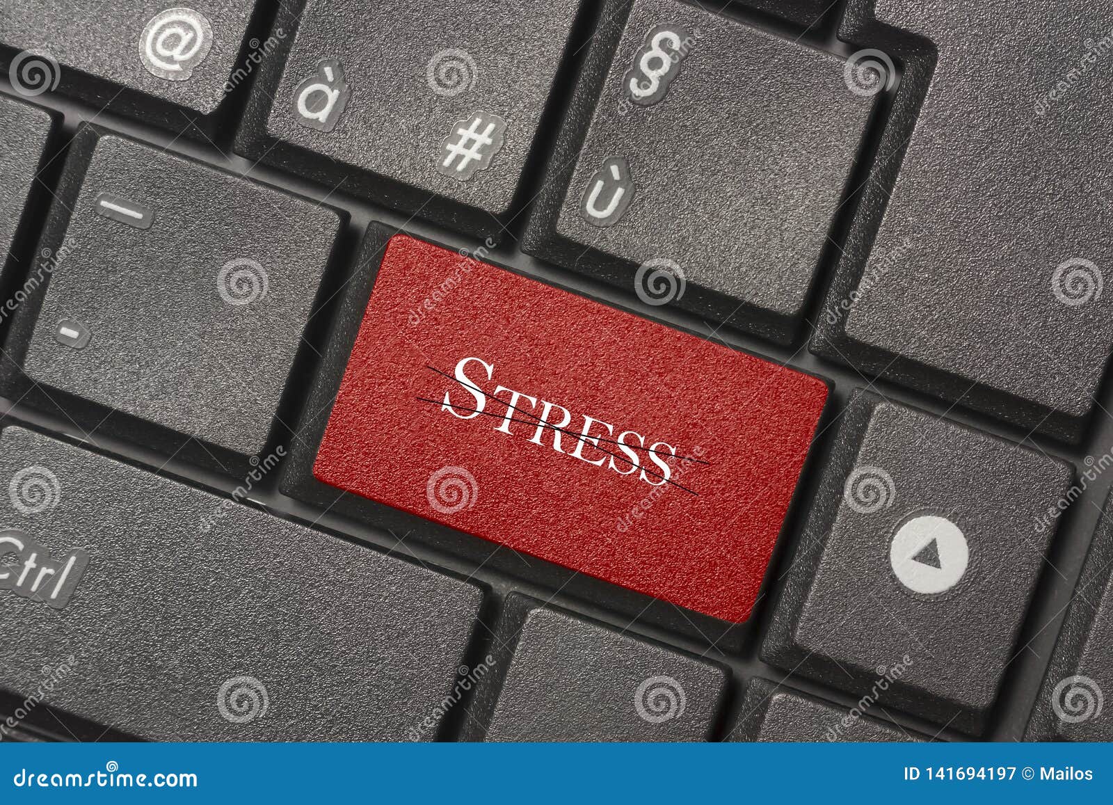 Closeup Picture of Stress Button of Keyboard of a Modern Computer Stock ...