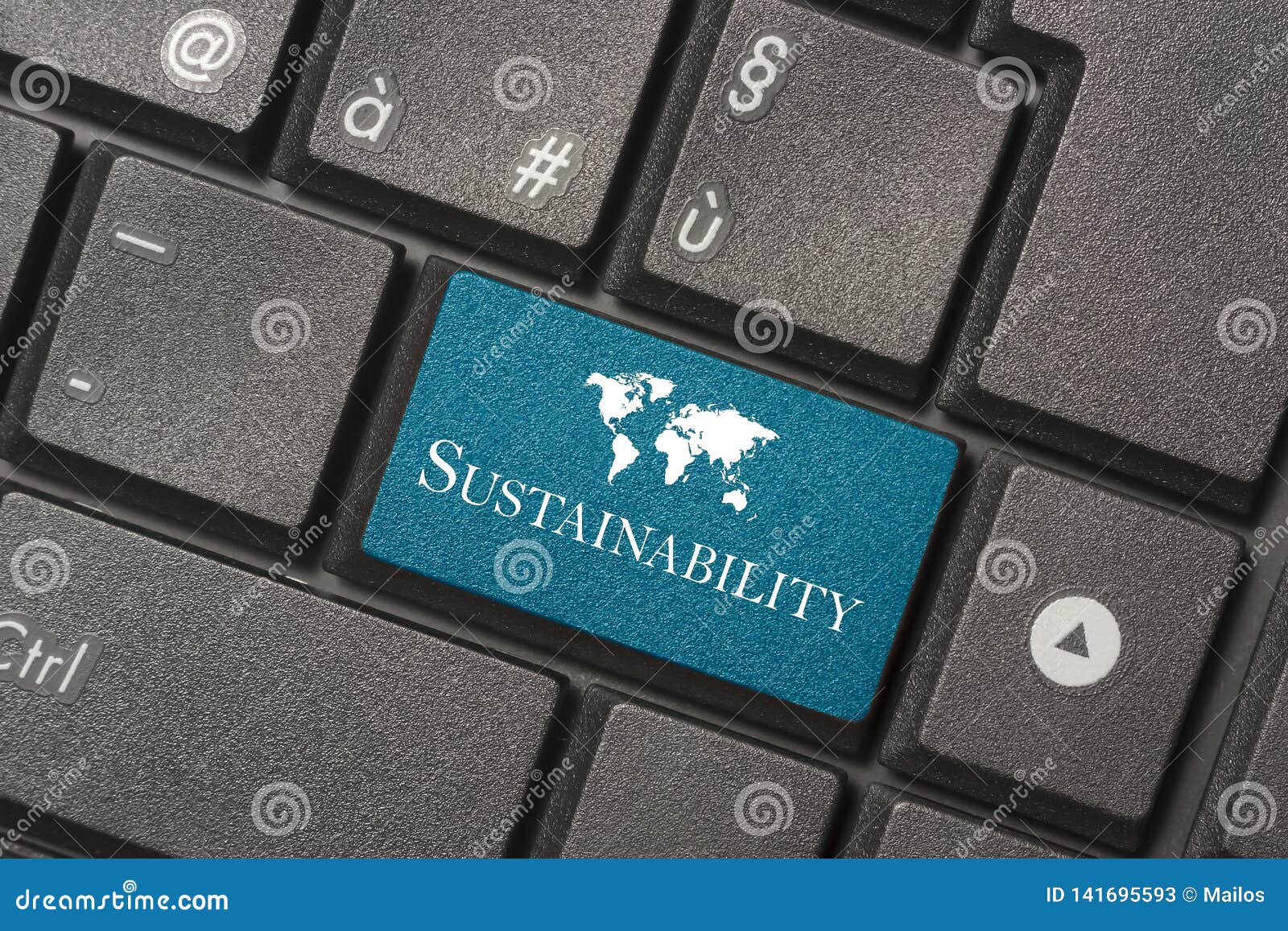 Closeup Picture of Sustainability Button of Keyboard of a Modern ...