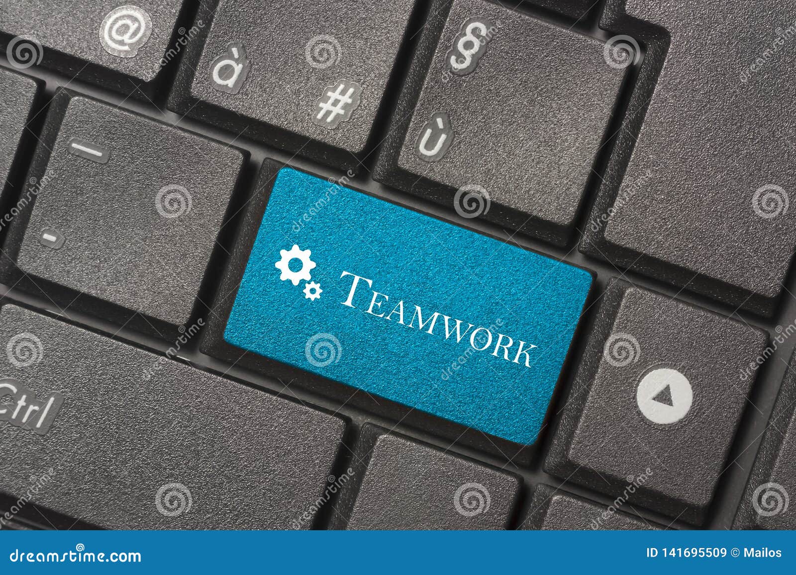 Closeup Picture of Teamwork Button of a Modern Keyboard Stock Image ...