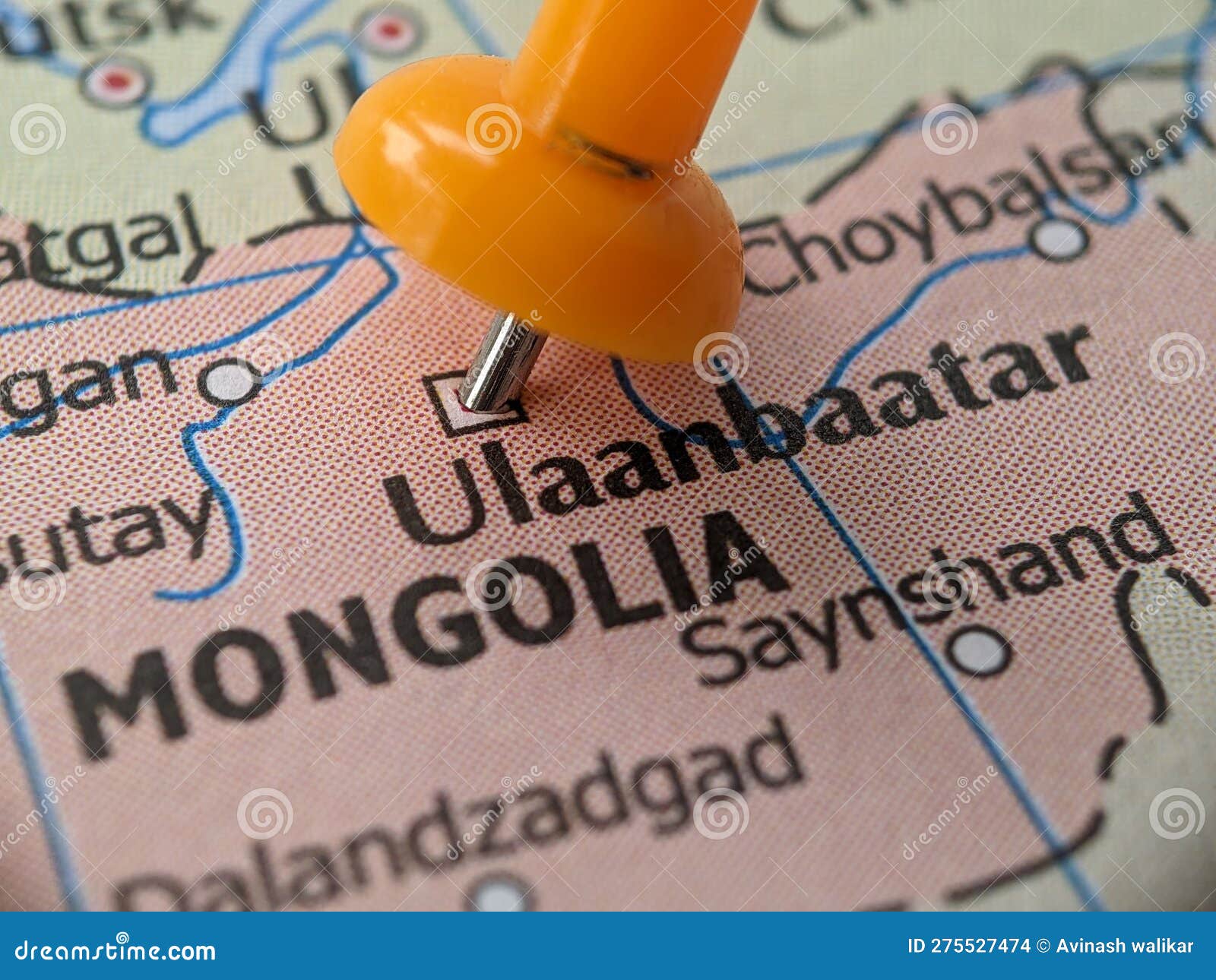 The Closeup Picture of Ulaanbaatar Highlighted in the World Map Stock ...