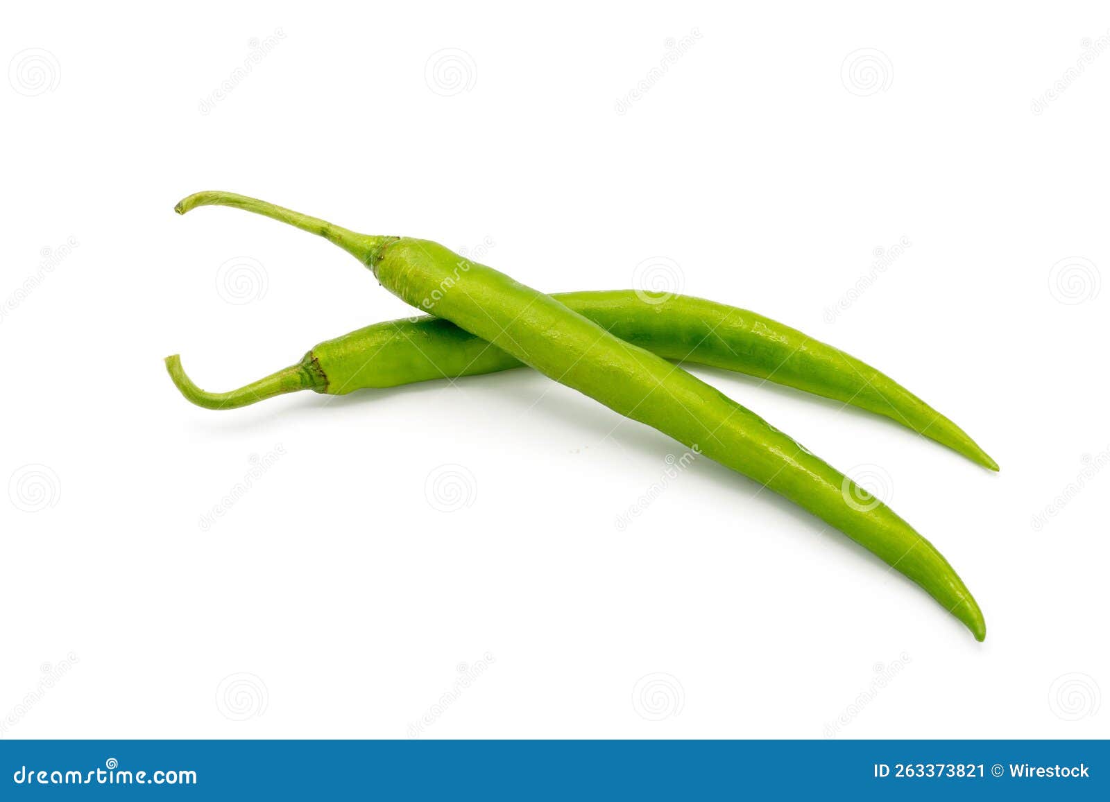Closeup of a Pile of Green Chilli Isolated on a White Background Stock ...