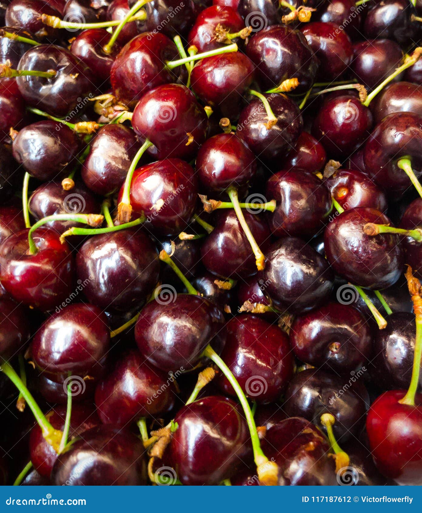 Closeup Pile of Natural Fresh Delicious Red Cherry Fruit Stock Photo ...